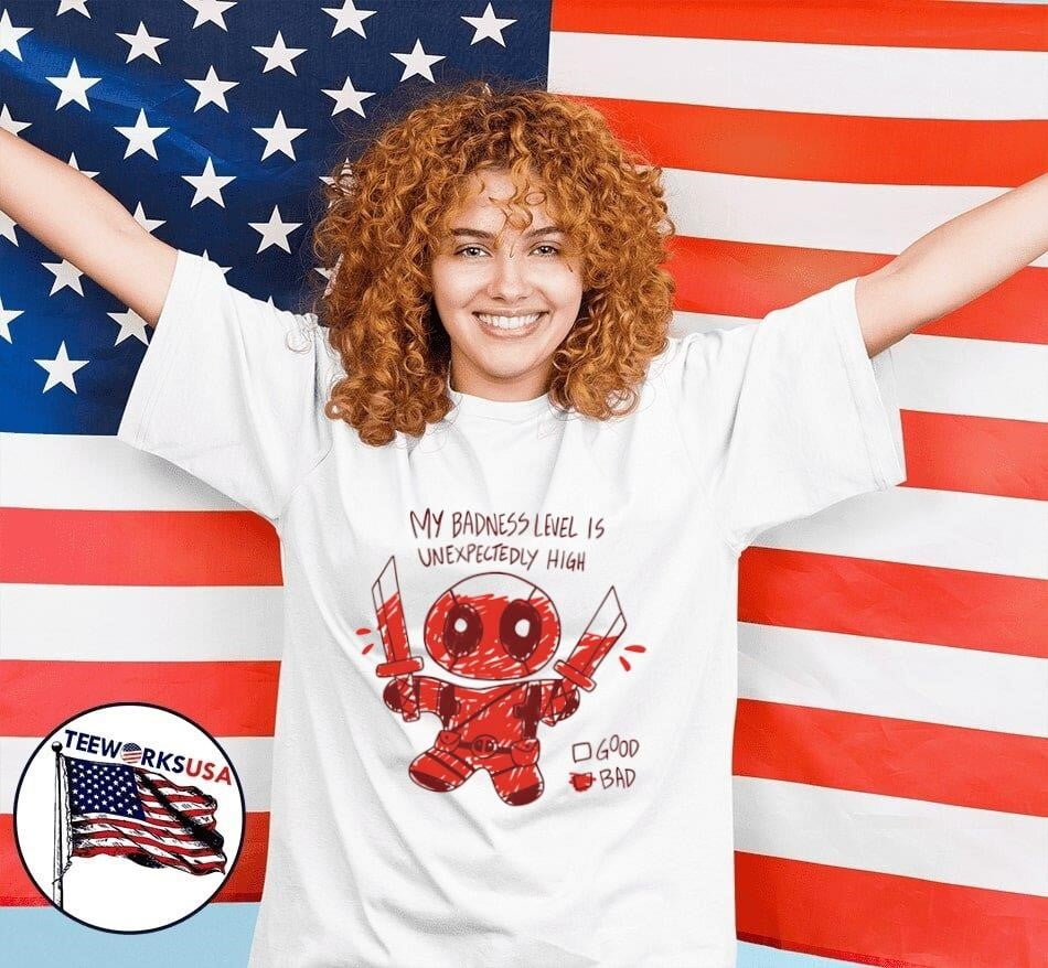Deadpool My Badness Level Is Unexpectedly High Shirt - Walmart.com
