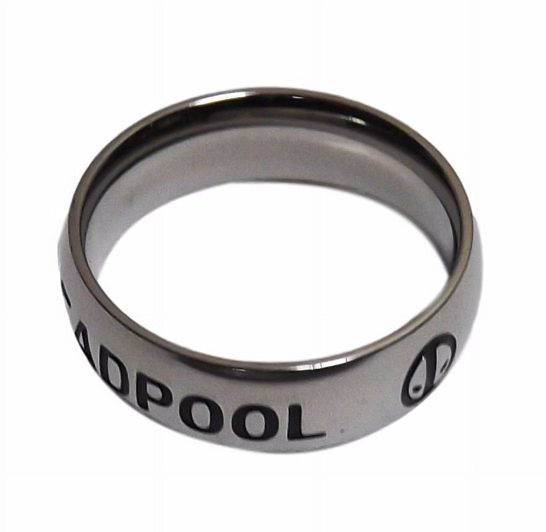 Deadpool Name & Logo Stainless Steel Band Ring Size 9 - Walmart.com