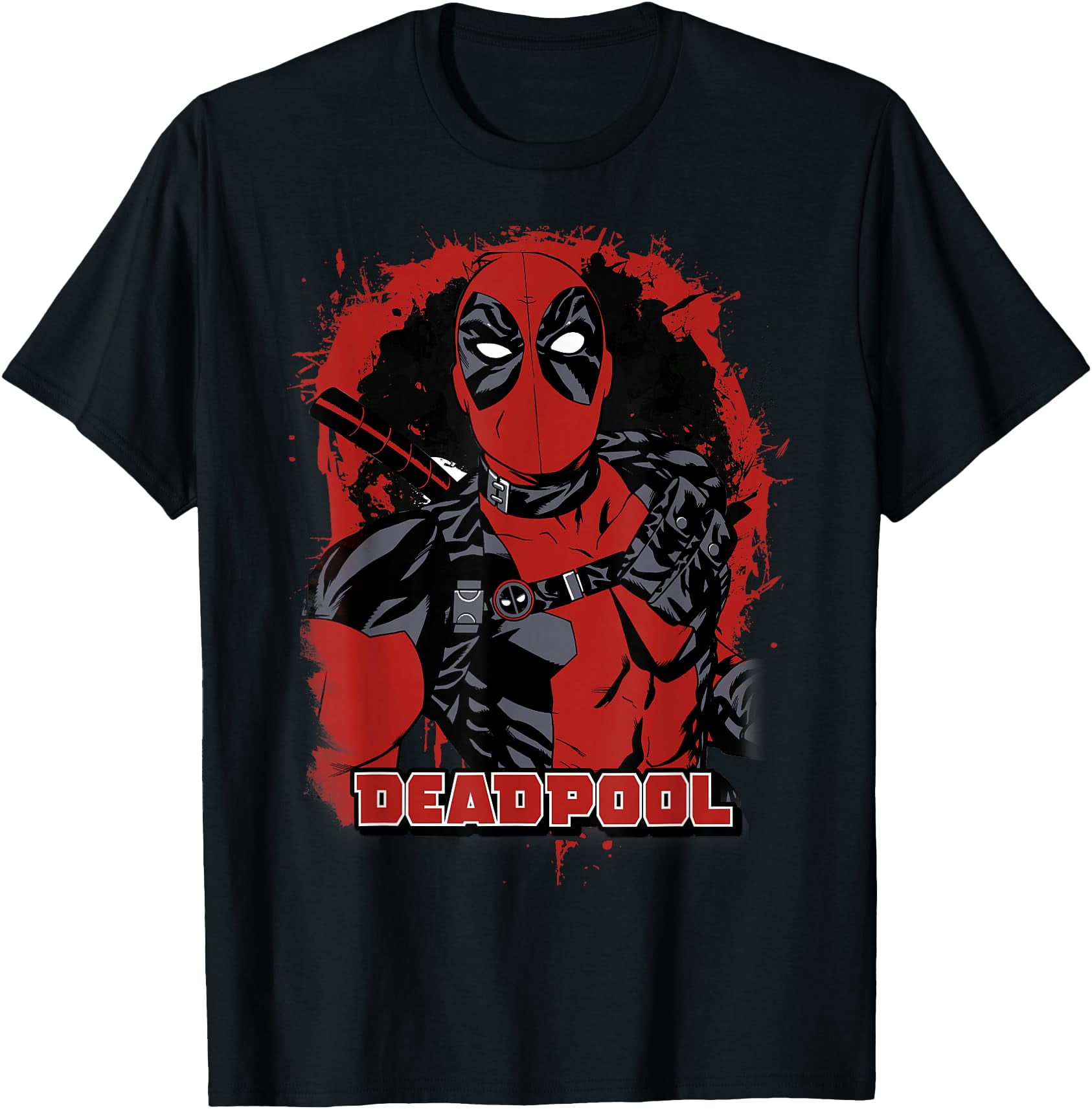 Deadpool Paint Splatted Super Hero Graphic DTG Print Unisex T-Shirt ...