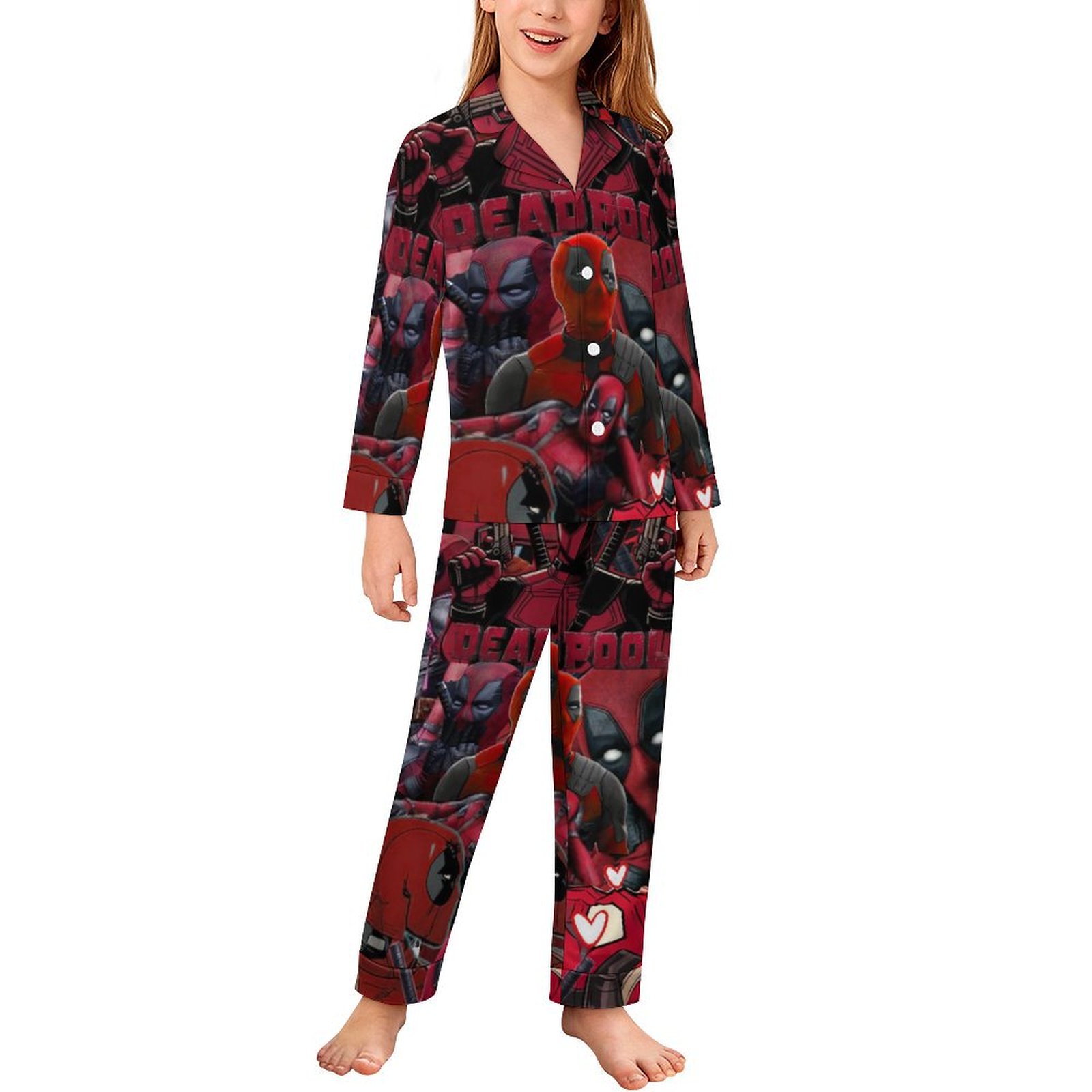 Deadpool Pajamas Set Boys Girls Pjs Long Sleeve 2 Piece Sleepwear ...
