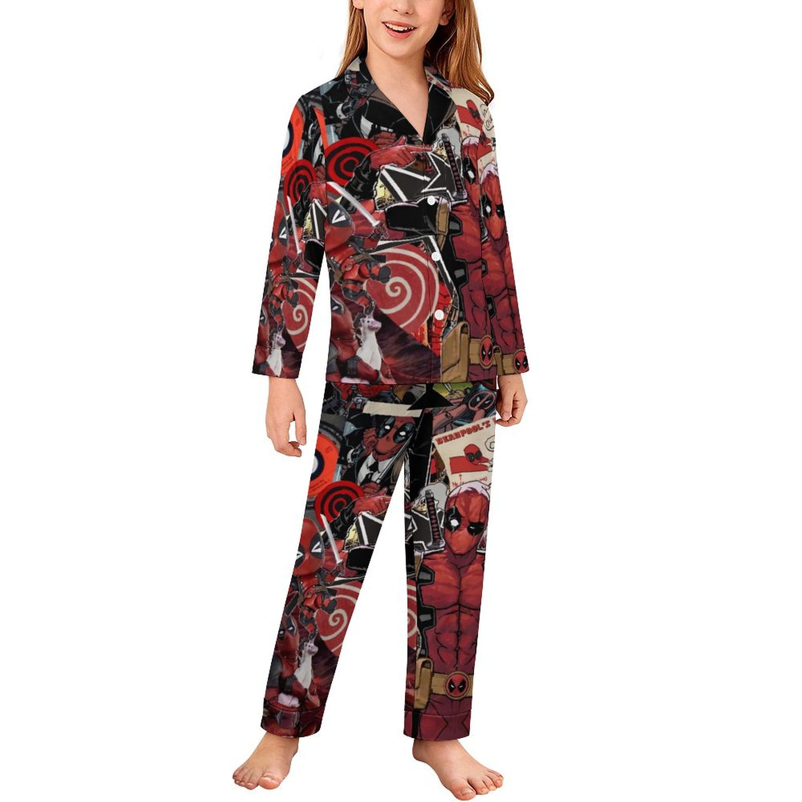 Deadpool Pajamas Set Boys Girls Pjs Long Sleeve 2 Piece Sleepwear ...
