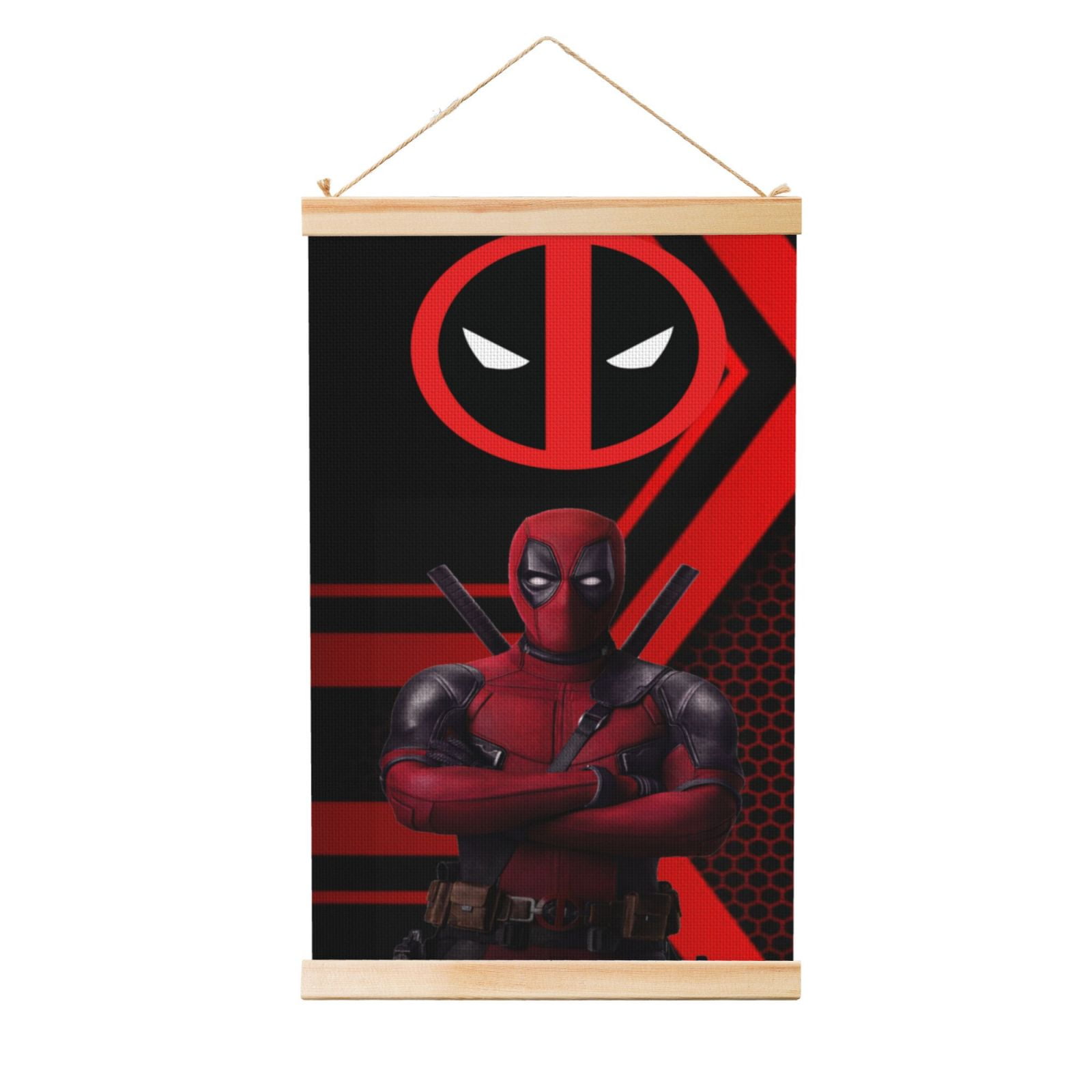 Deadpool Poster Canvas Wooden Shaft Hanging Poster Home Decor ...