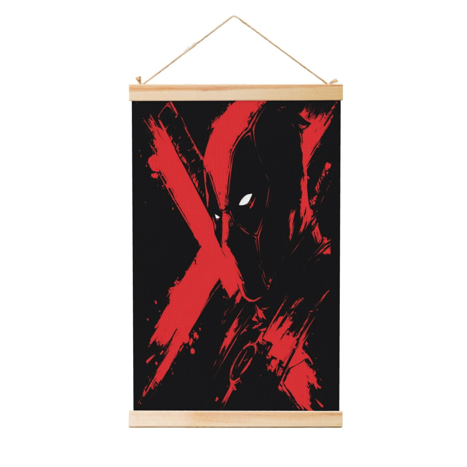 Deadpool Poster Canvas Wooden Shaft Hanging Poster Home Decor ...