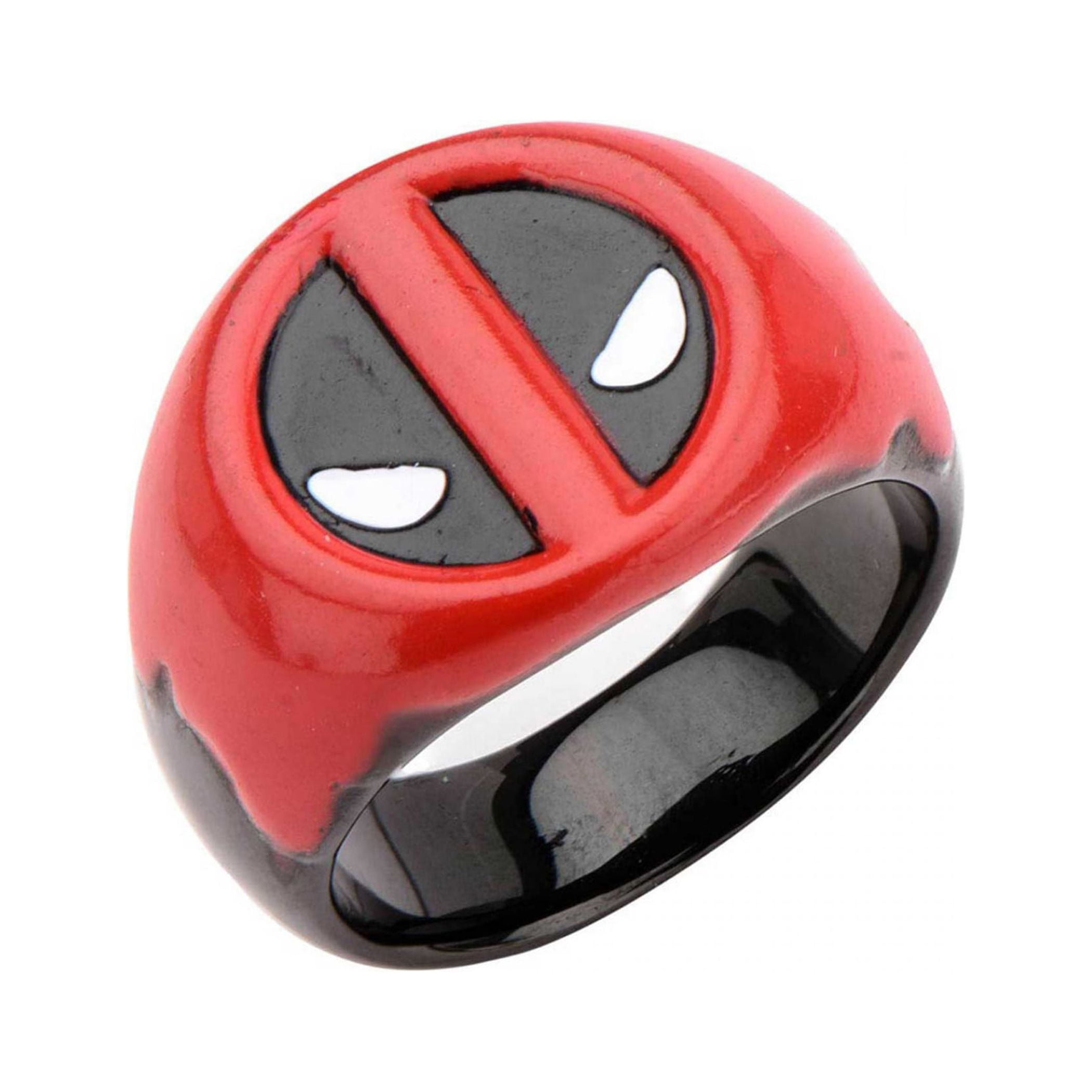 Deadpool Red Blood Men's Stainless Steel Black IP Ring - Walmart.com