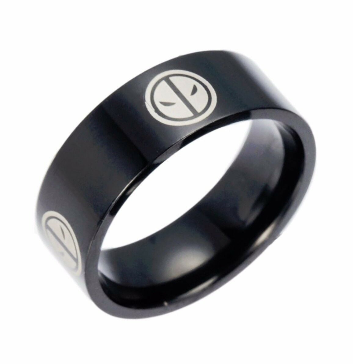 Deadpool Repeat Logo Black Metal Band Ring Size 8 - Walmart.com