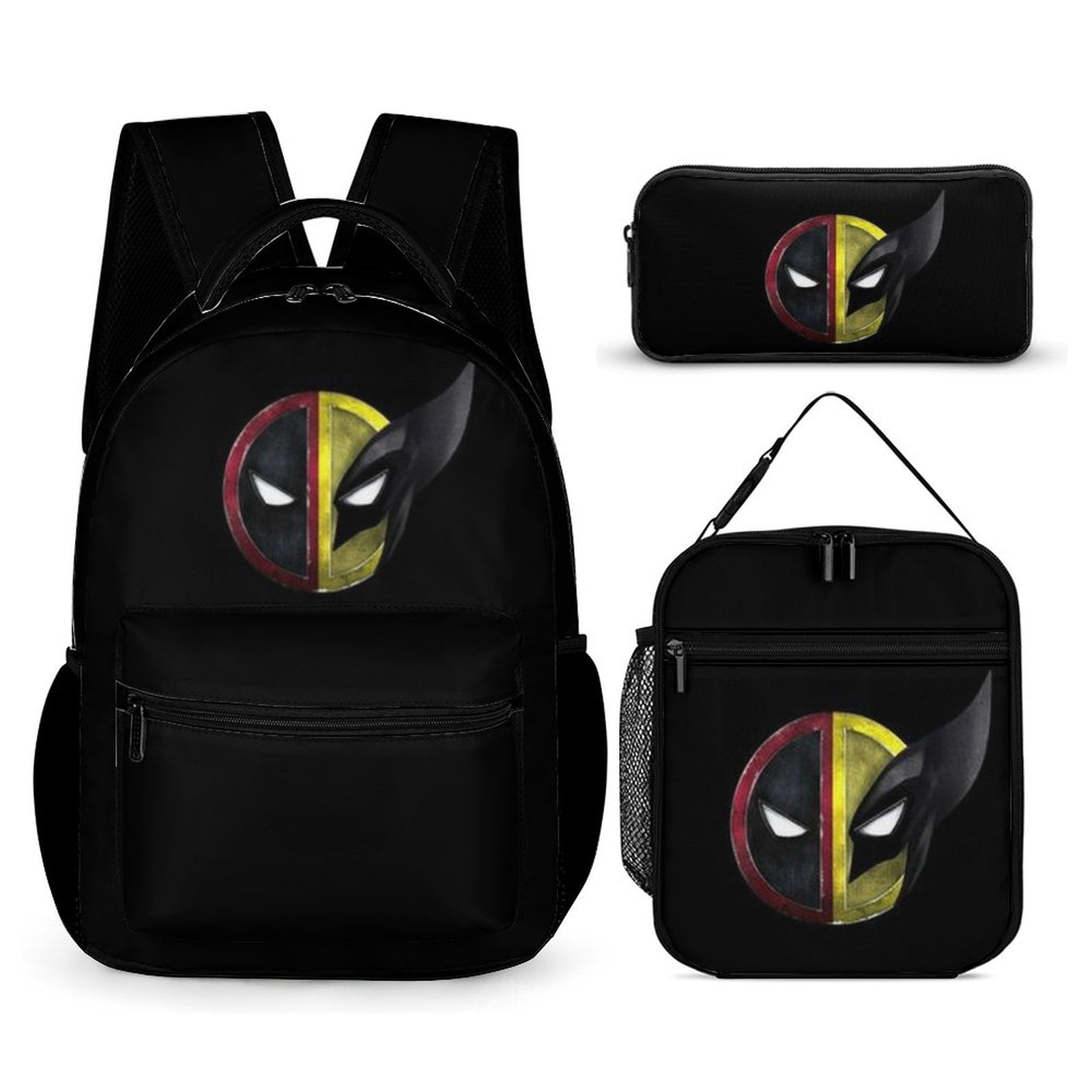 Deadpool School Backpack with Lunch Box and Pencil Cas Backpack Set ...