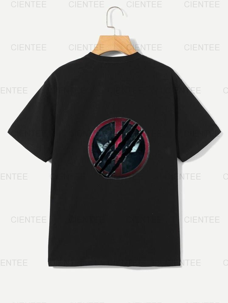 Deadpool Scratched Logo Tee - Distressed Graphic T-Shirt , Sweatshirt ...