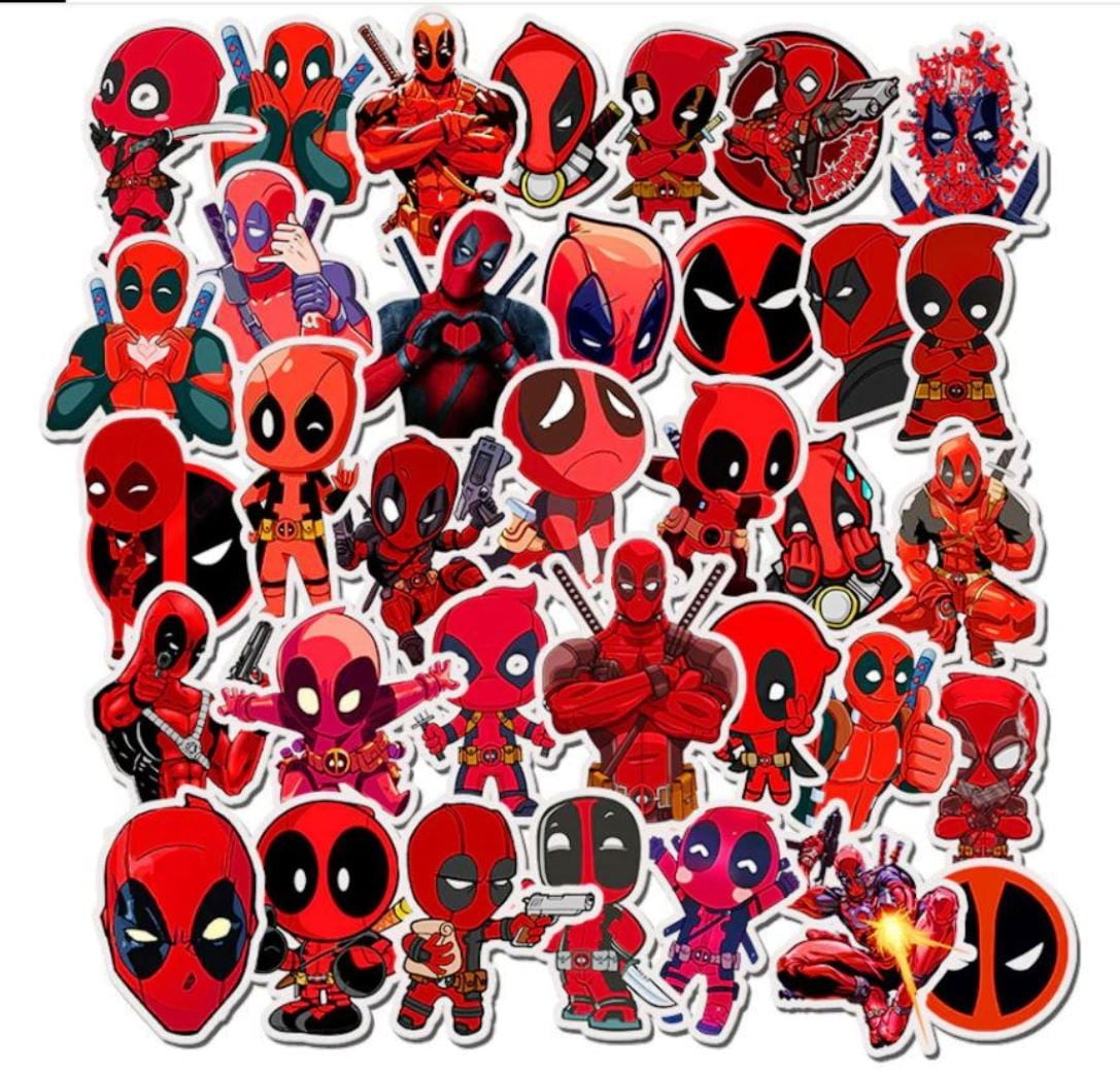 Deadpool Themed Set of 35 Assorted Stickers Decal Set - Walmart.com