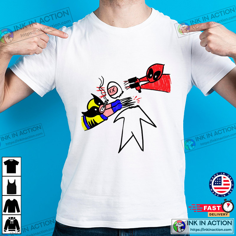 Deadpool Vs Wolverine In Final Battle Draw Deadpool Three Shirt ...