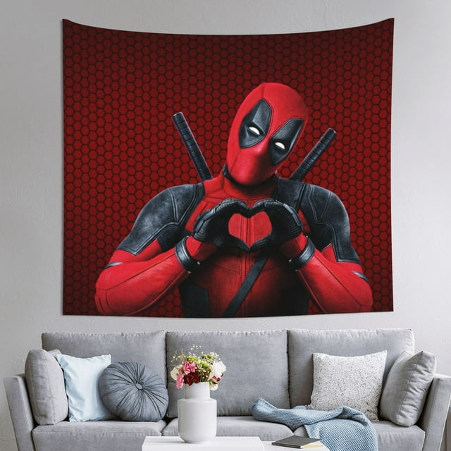 Deadpool Wall Tapestry Cartoon Poster Wall Hanging Tapestry For College ...