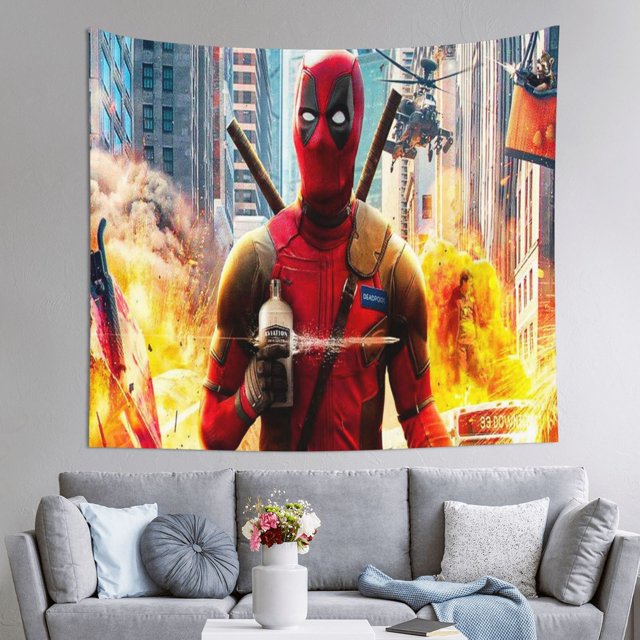Deadpool Wall Tapestry Cartoon Poster Wall Hanging Tapestry For College ...