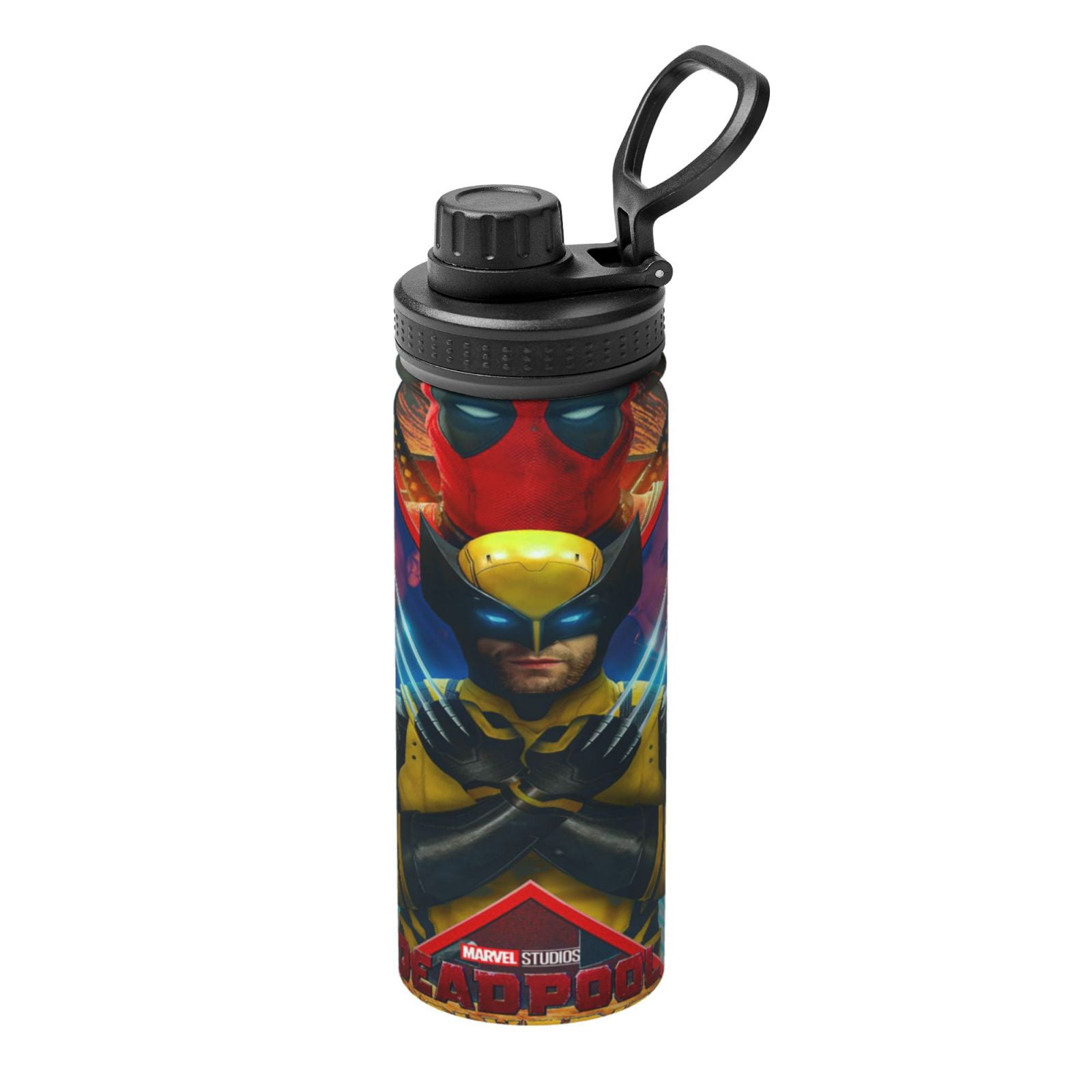 Deadpool & Wolverine 18oz Insulated Water Bottle With Handle, Stainless ...