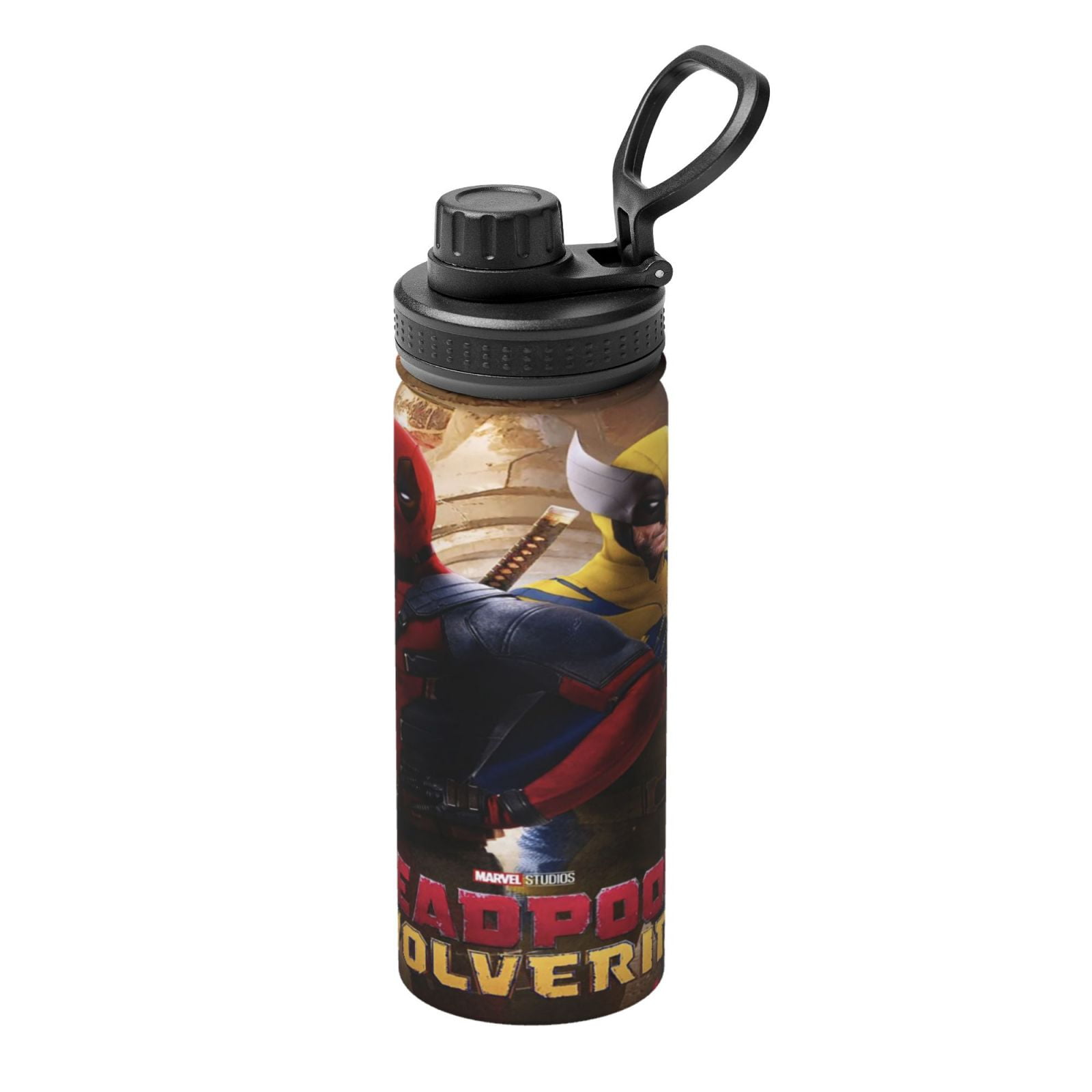 Deadpool & Wolverine 18oz Insulated Water Bottle With Handle, Stainless ...