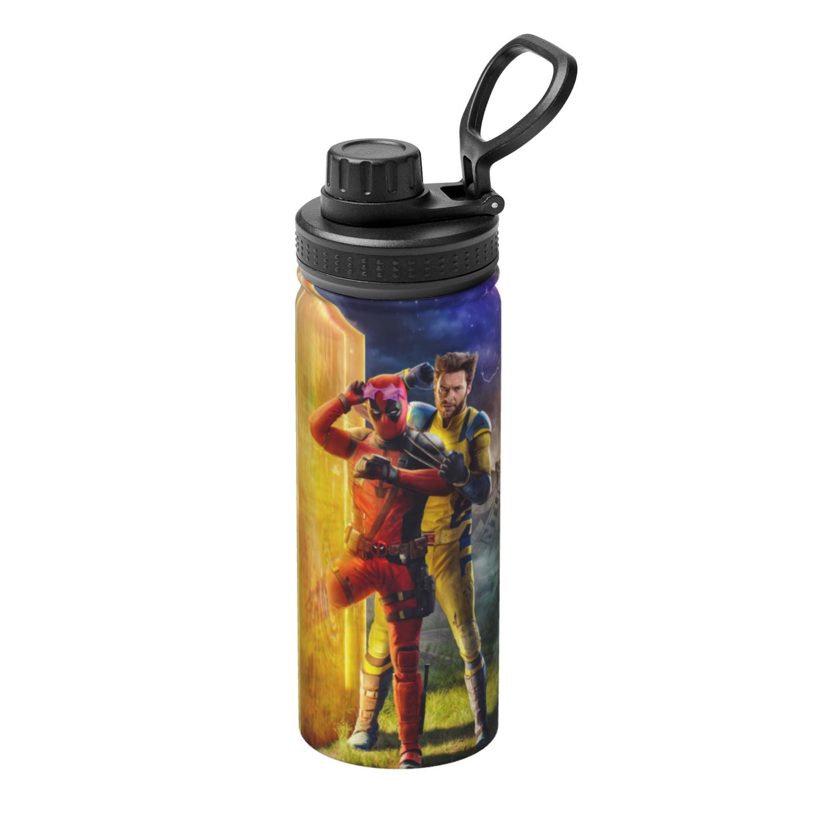 Deadpool & Wolverine 18oz Insulated Water Bottle With Handle, Stainless ...