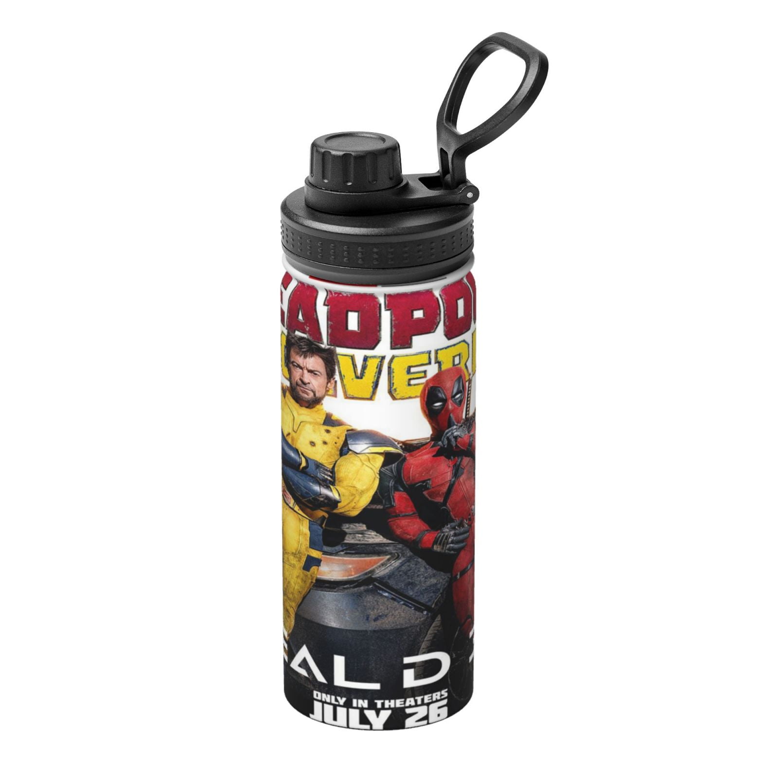 Deadpool & Wolverine 18oz Insulated Water Bottle With Handle, Stainless ...
