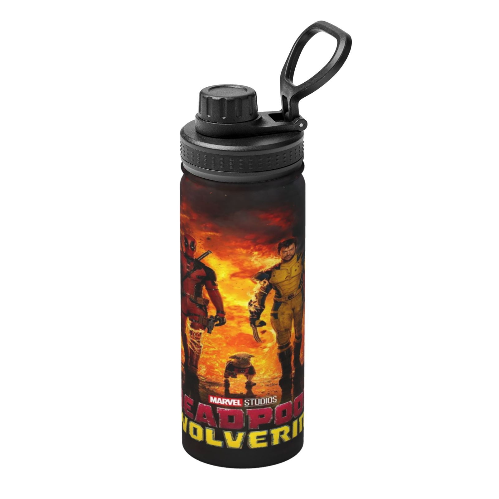 Deadpool & Wolverine 18oz Insulated Water Bottle With Handle, Stainless ...
