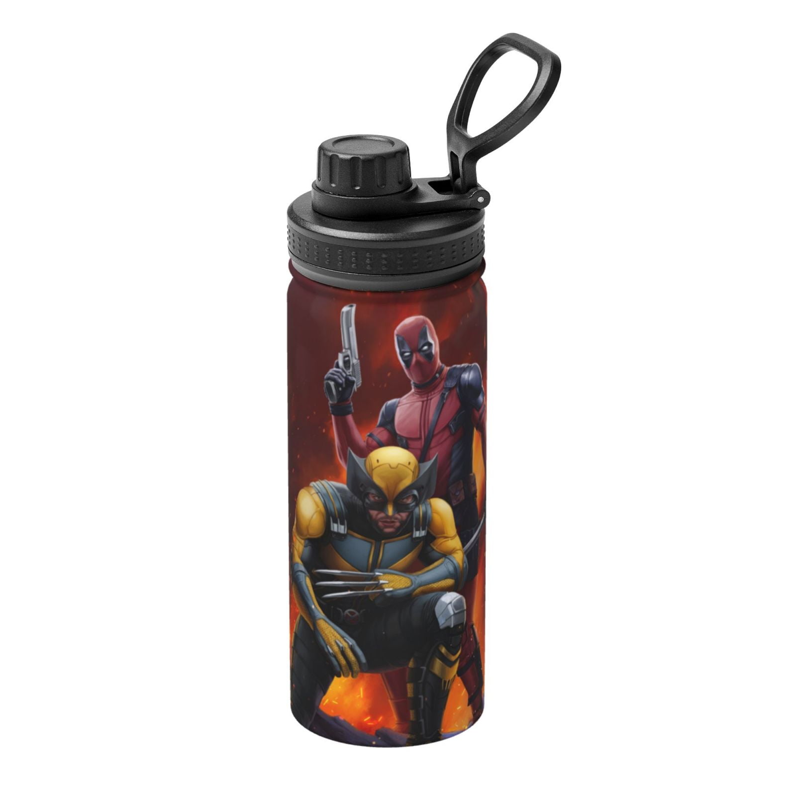 Deadpool & Wolverine 18oz Insulated Water Bottle With Handle, Stainless ...