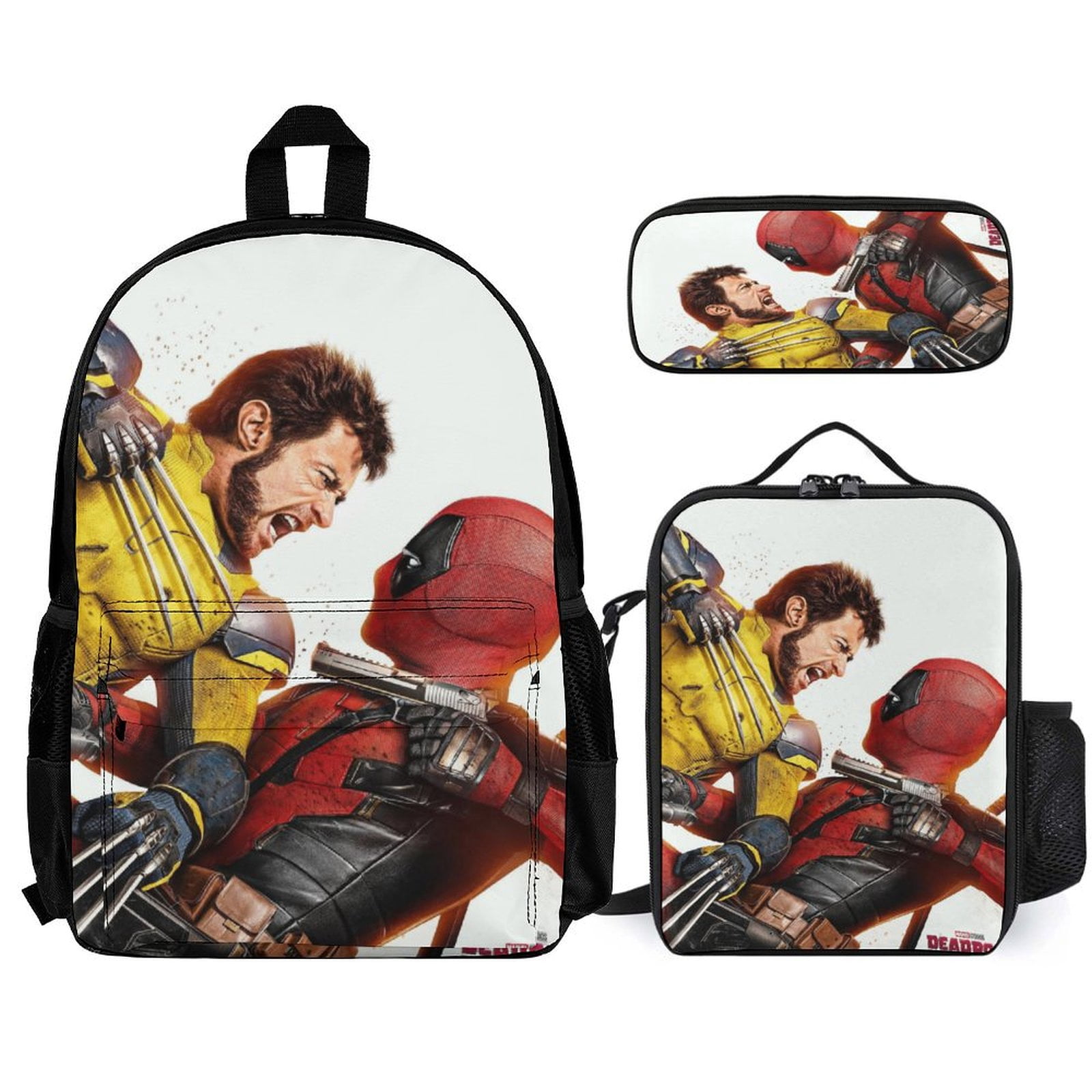 Deadpool & Wolverine 3Pcs Backpacks Sets BookBag with Lunch Bag And ...