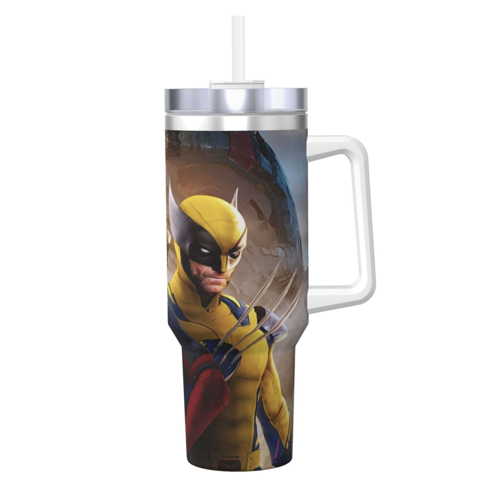 Deadpool & Wolverine 40 oz Tumbler With Handle and Straw, Stainless ...