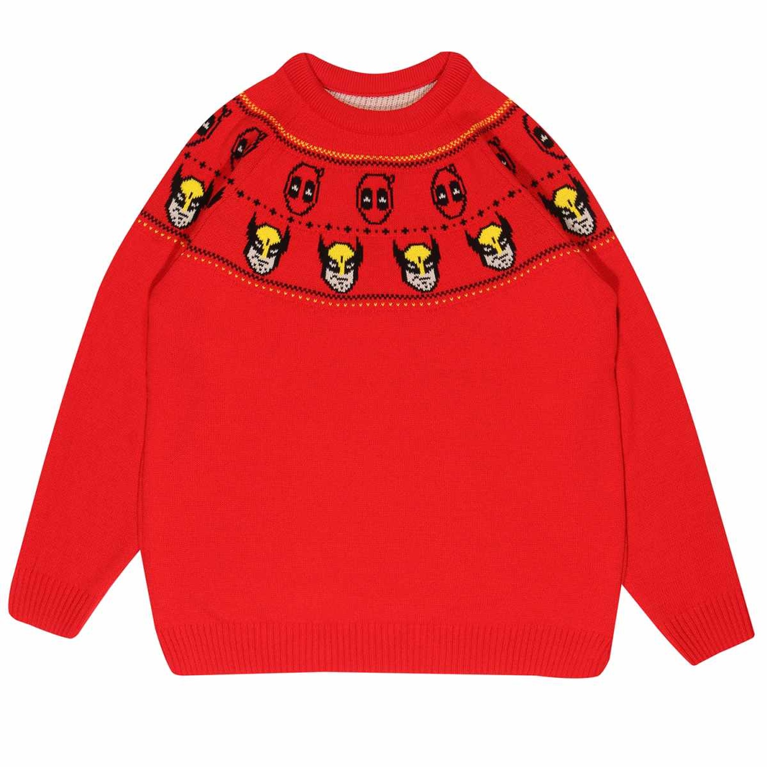 Deadpool & Wolverine Adult Fair Isle Knitted Sweater - Walmart.com