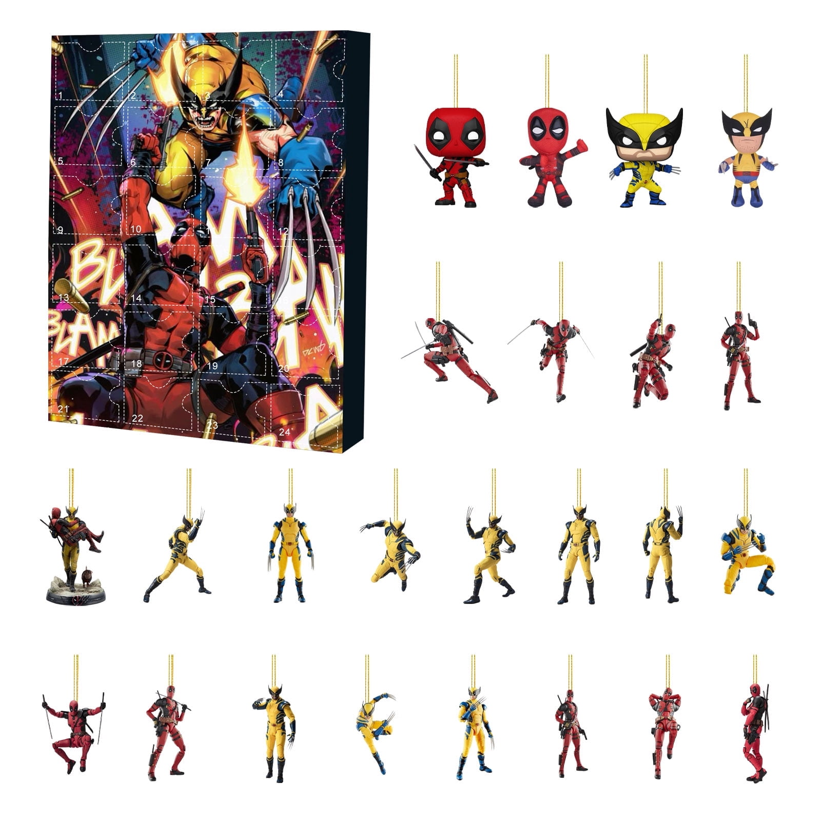 Deadpool and Wolverine Advent Calendar 2024 Kids, 24 Days Christmas ...