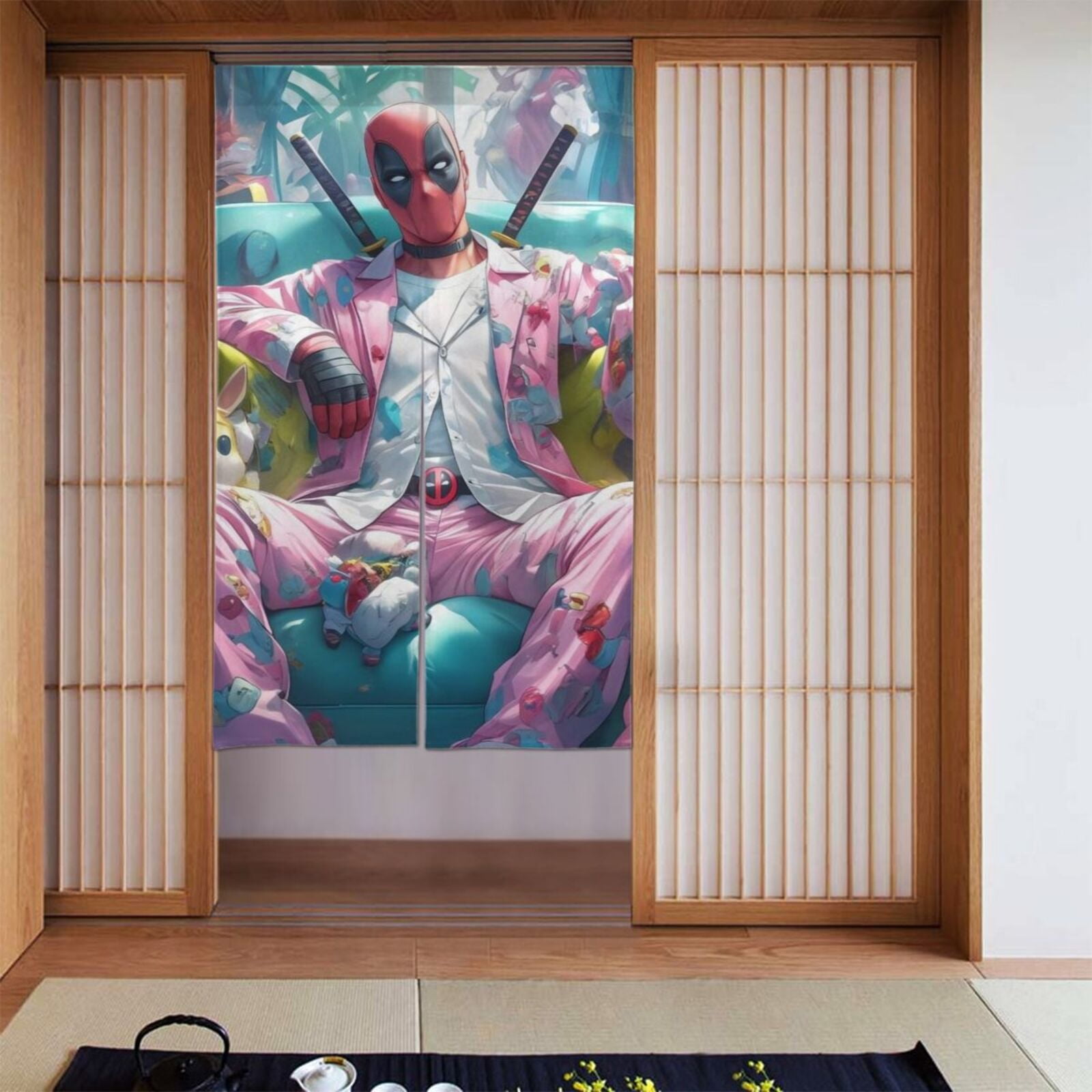 Deadpool Wolverine Anime Door Curtains Curtains Blackout Curtains Cute ...