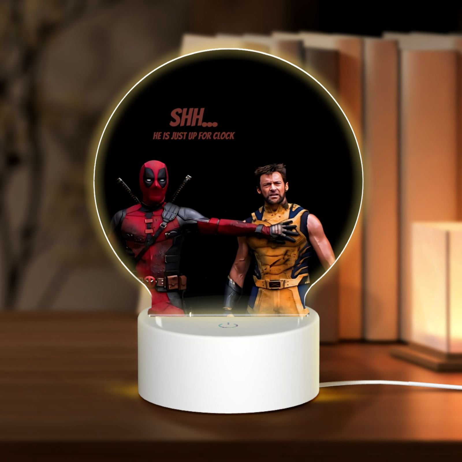 Deadpool Wolverine Anime Round Acrylic Night Light Is Suitable For ...