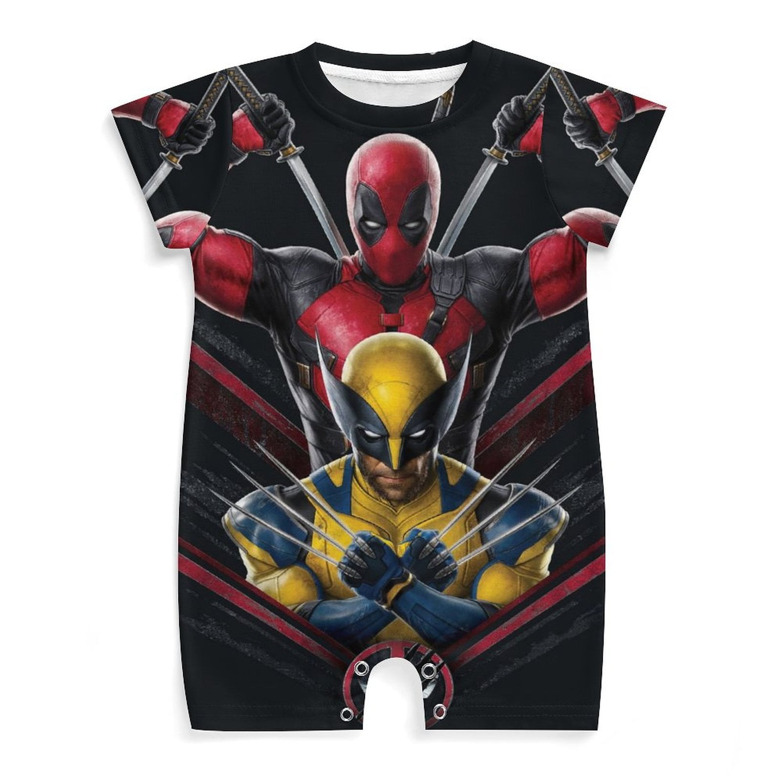 Deadpool & Wolverine Baby Boy Girl Short Sleeve Romper Clothing Set ...