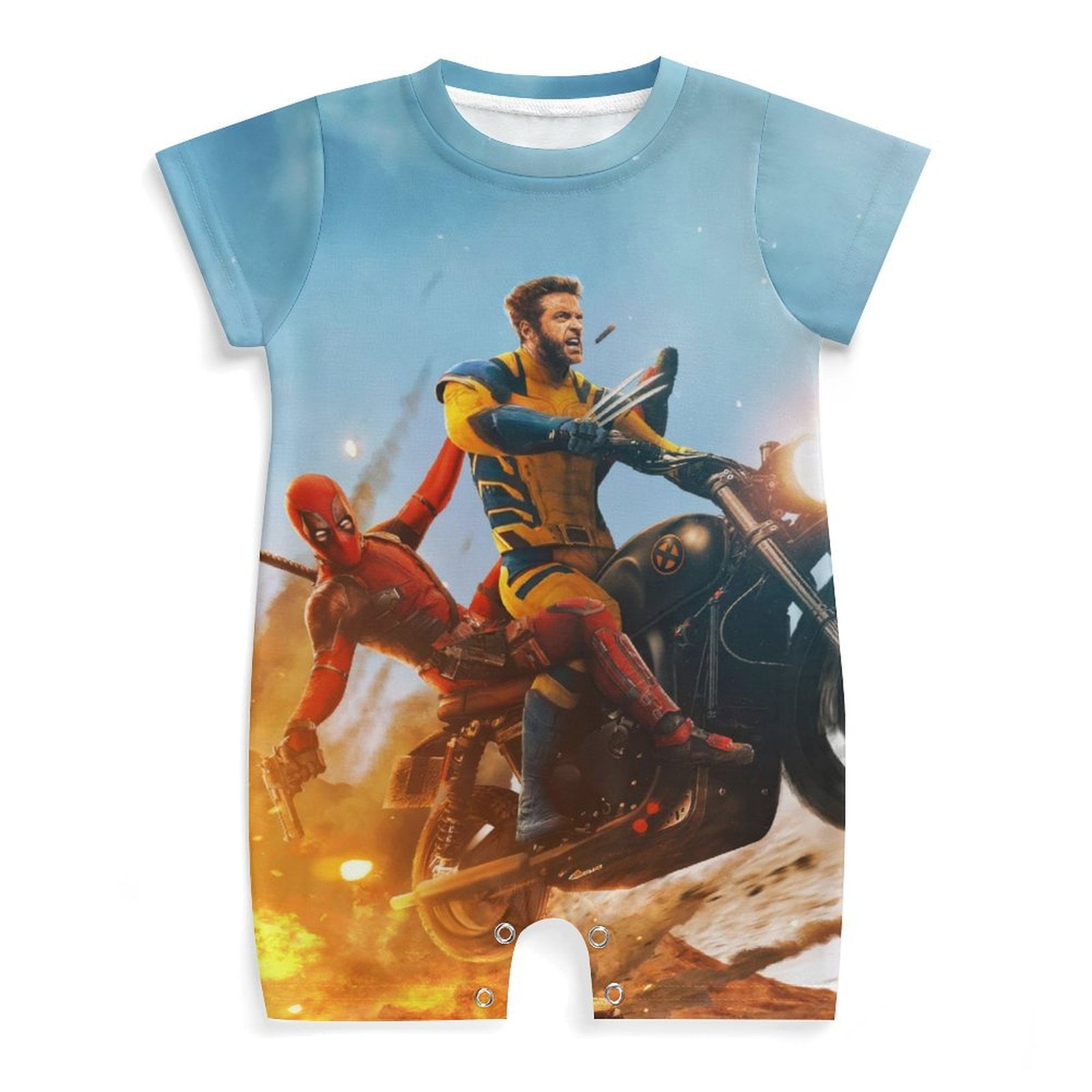 Deadpool & Wolverine Baby Boy Girl Short Sleeve Romper Clothing Set ...