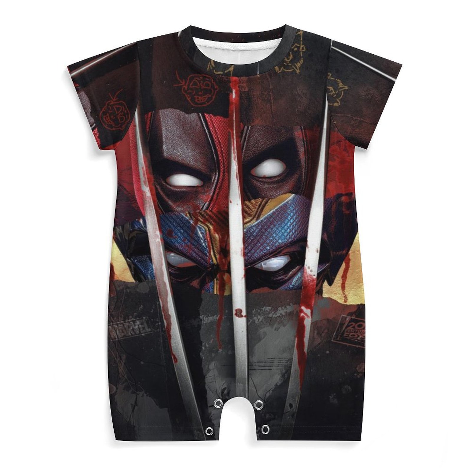 Deadpool & Wolverine Baby Boy Girl Short Sleeve Romper Clothing Set ...