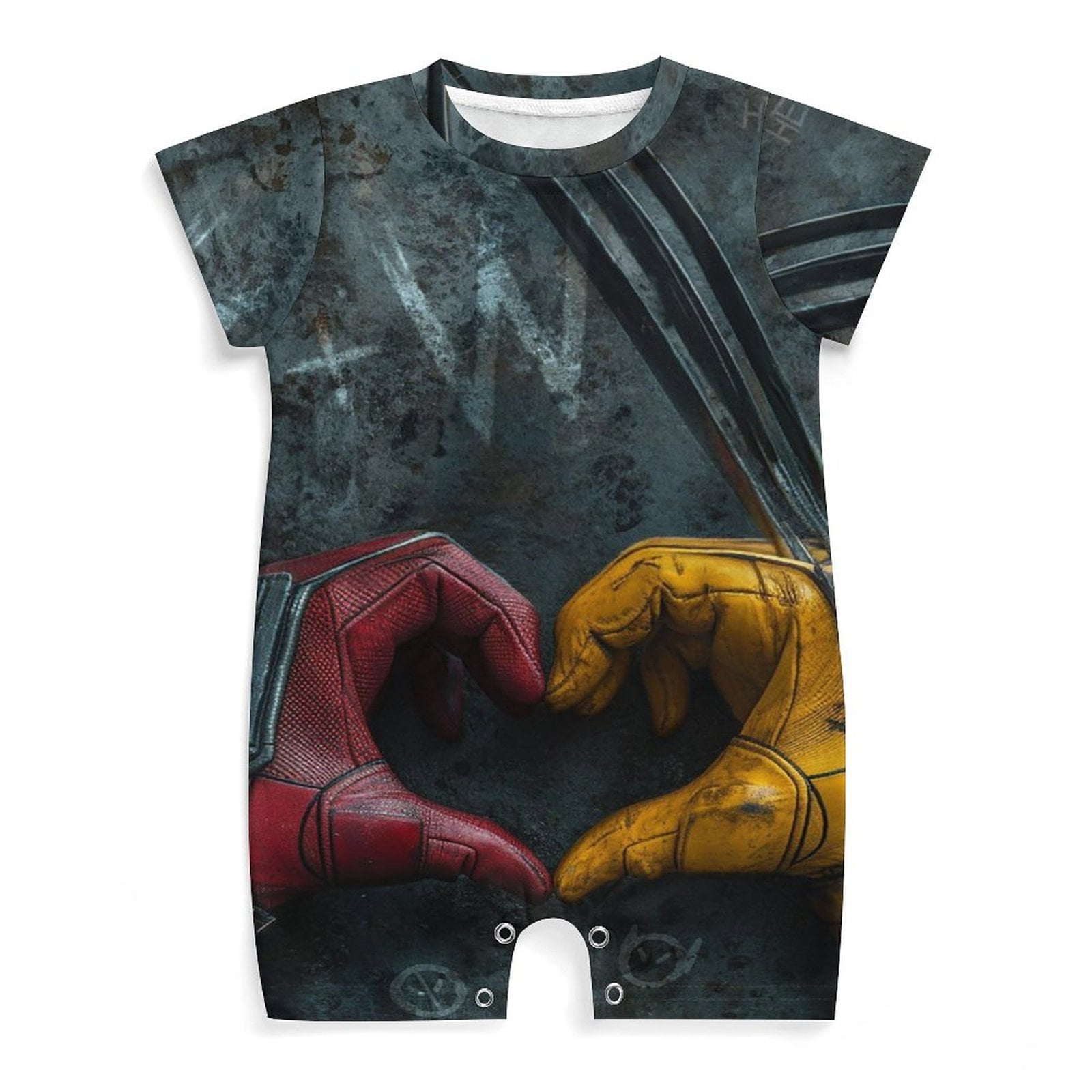 Deadpool & Wolverine Baby Boy Girl Short Sleeve Romper Clothing Set ...