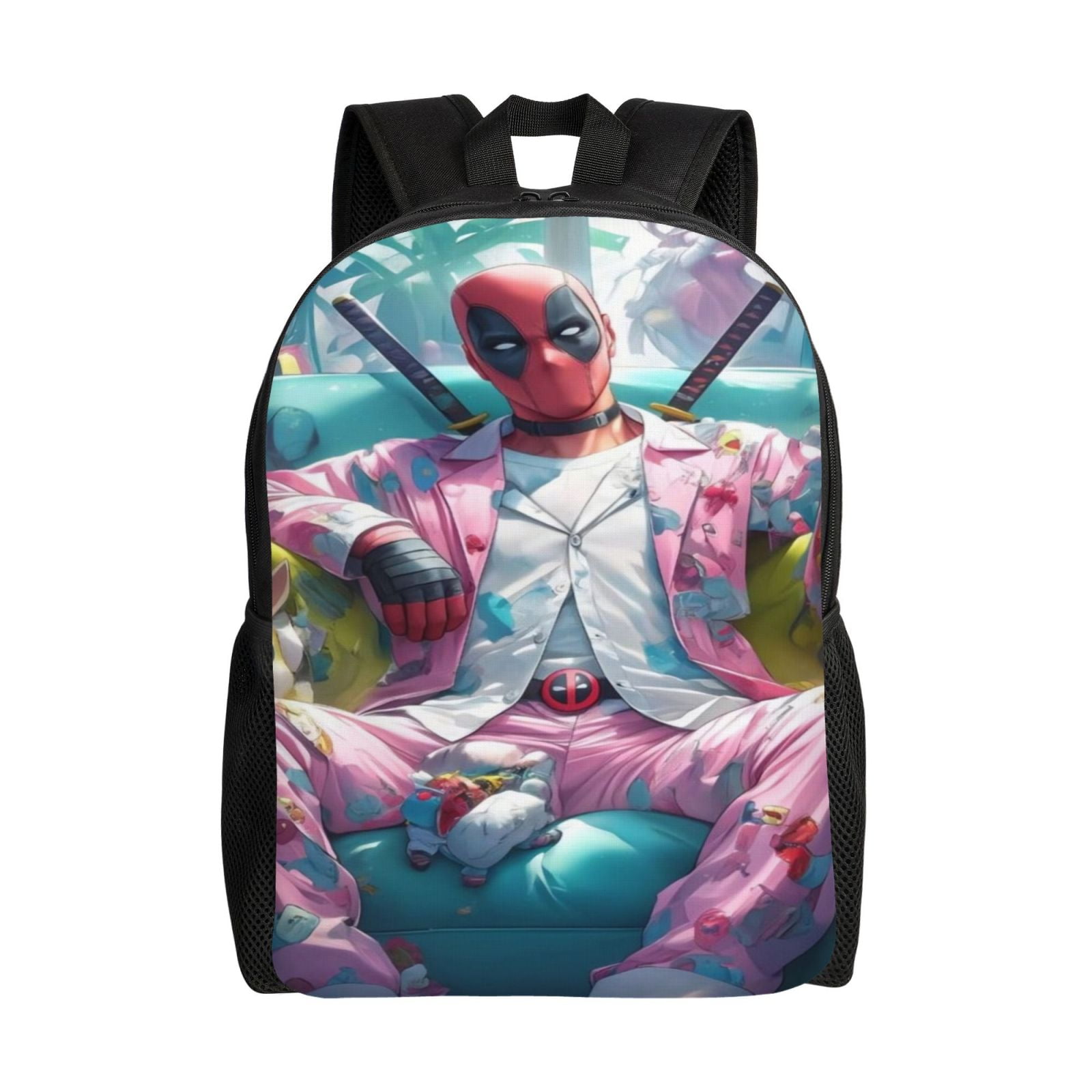Deadpool Wolverine Backpack, 3D Printed Cartoon Laptop Bag Bookbag ...