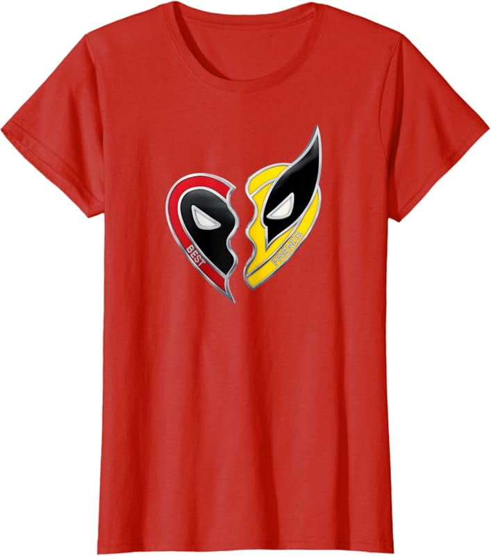 Deadpool & Wolverine Best Friends Heart Charm T-Shirt - Walmart.com
