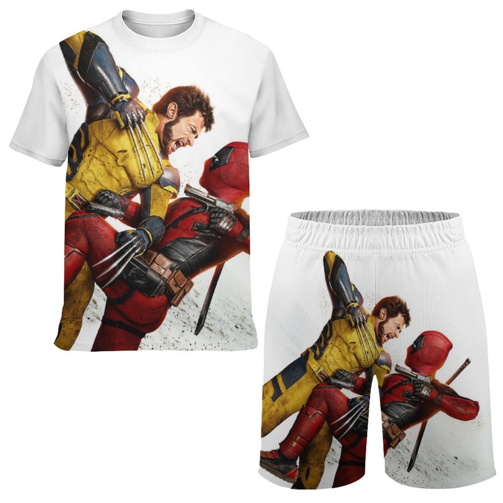 Deadpool & Wolverine Boys Girls Short Sleeve Mesh T-Shirt And Shorts ...