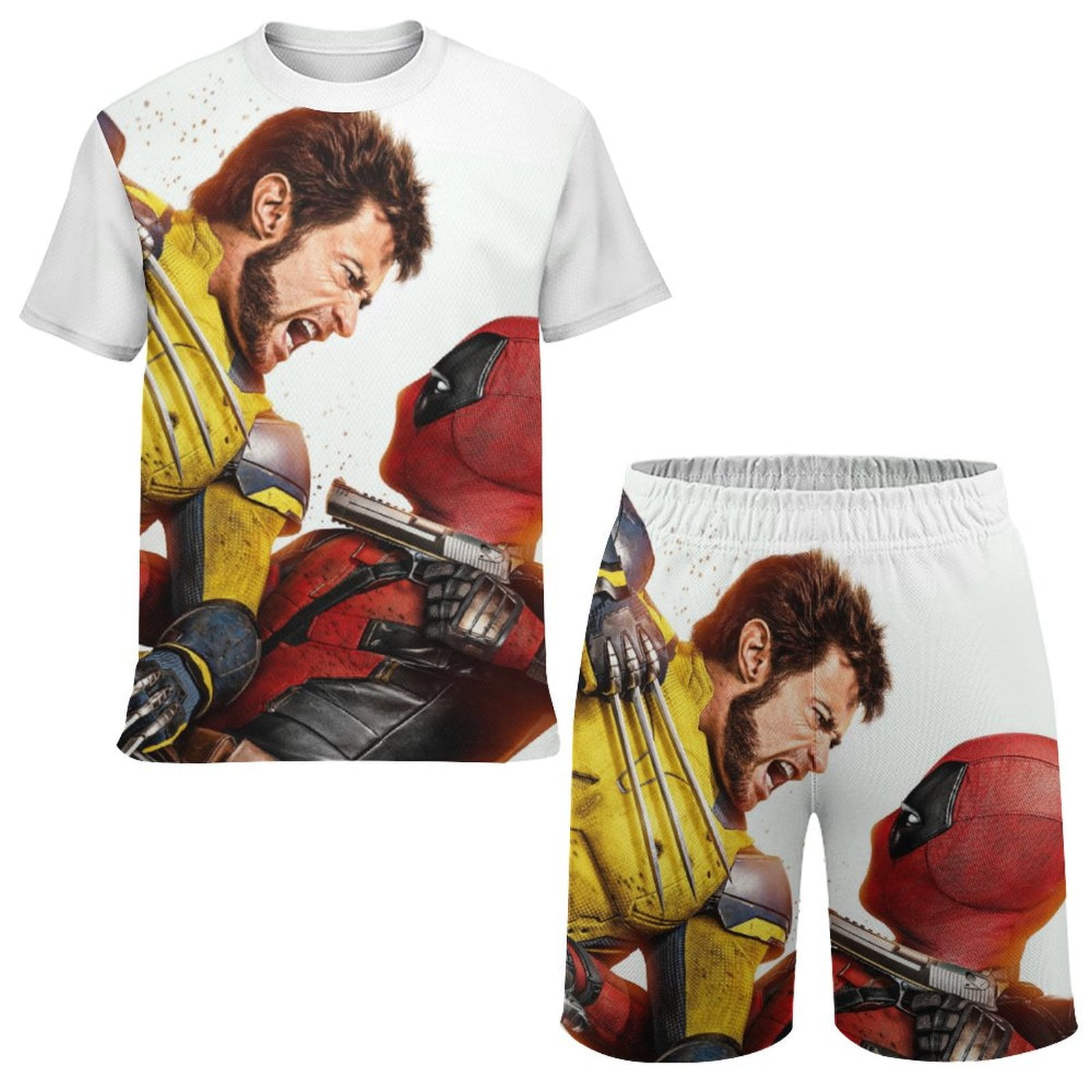Deadpool & Wolverine Boys Short Sleeve T-Shirt And Mesh Shorts Outfit ...