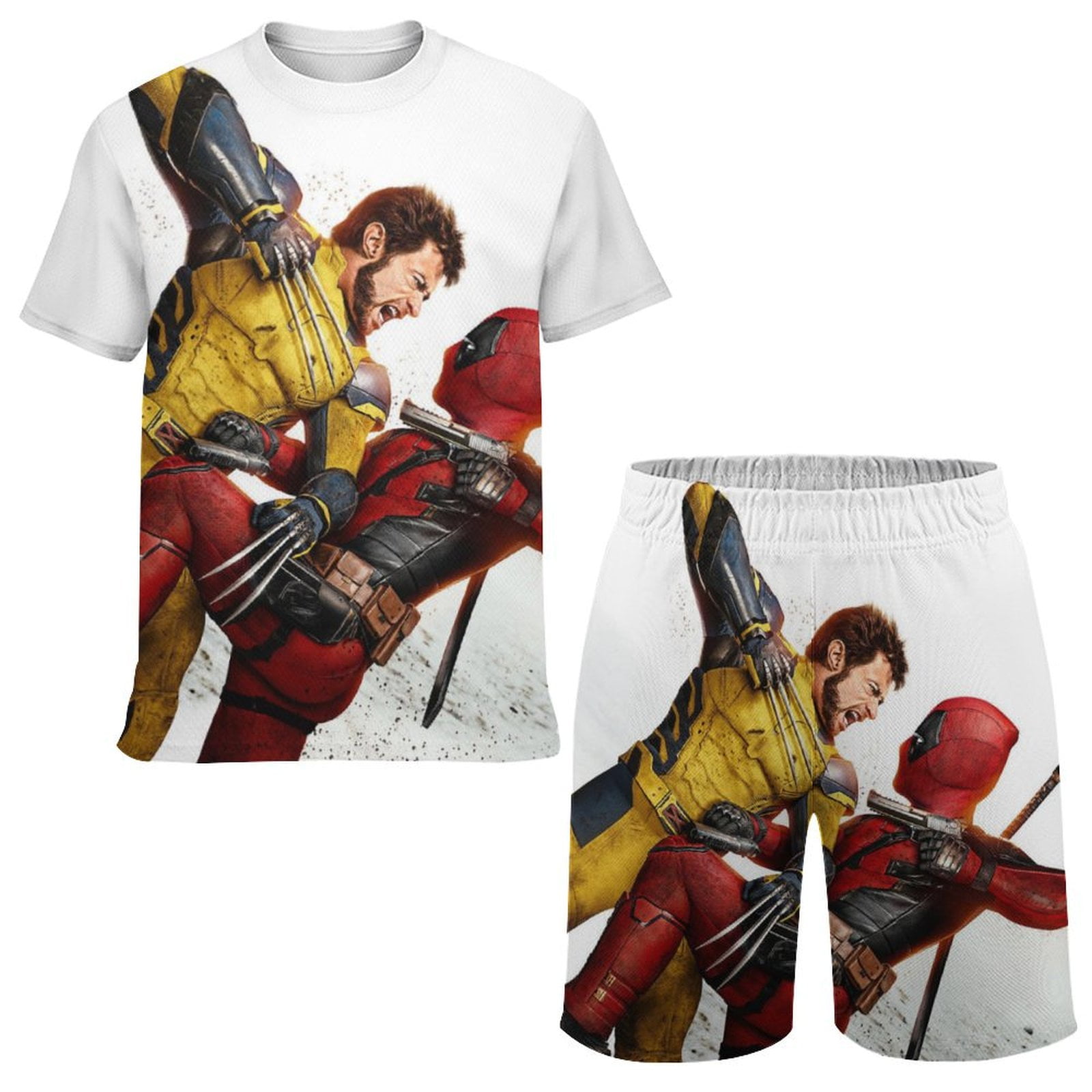 Deadpool & Wolverine Boys Short Sleeve T-Shirt And Mesh Shorts Outfit ...