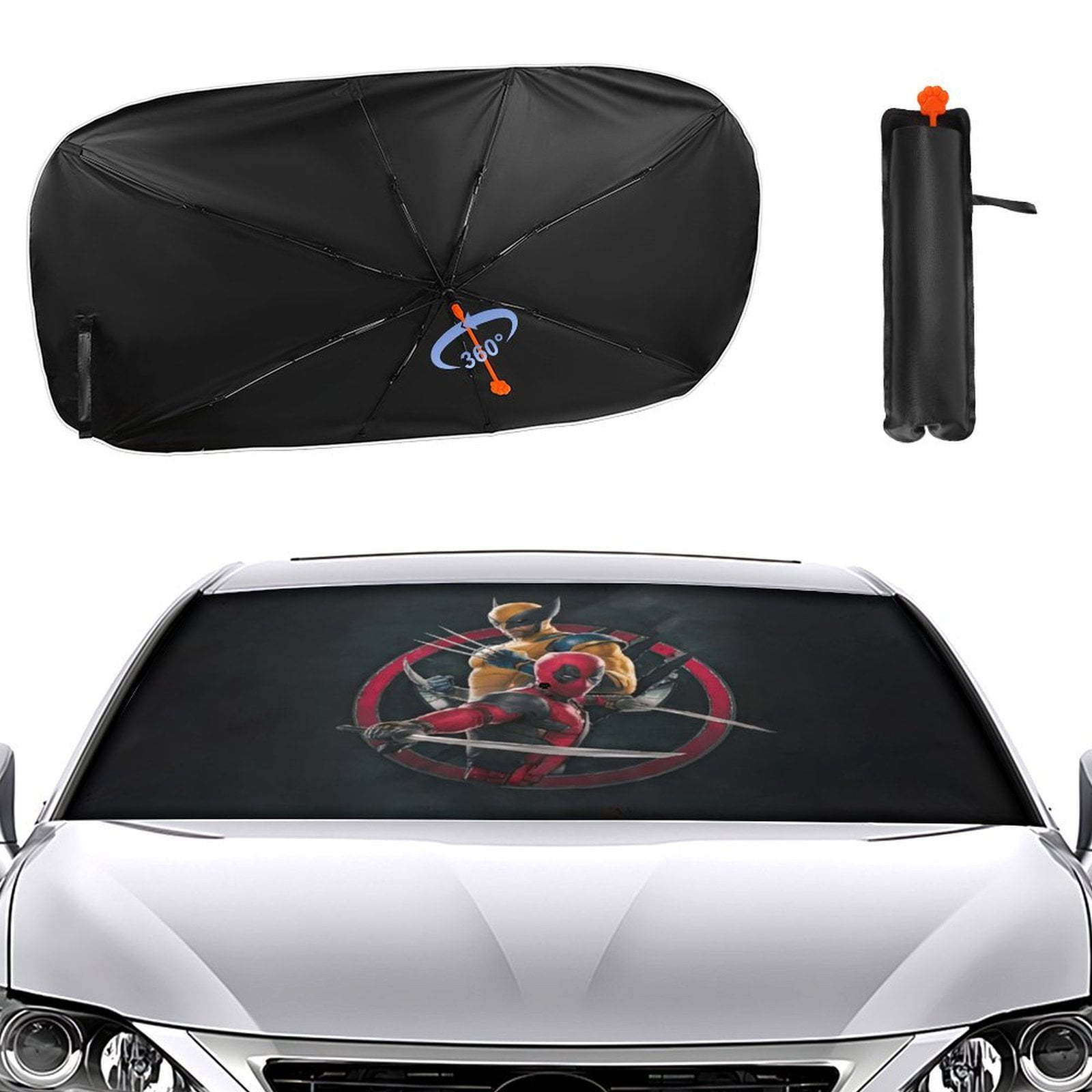 Deadpool & Wolverine Car Umbrella Windshield Sun Shade, Windshield ...