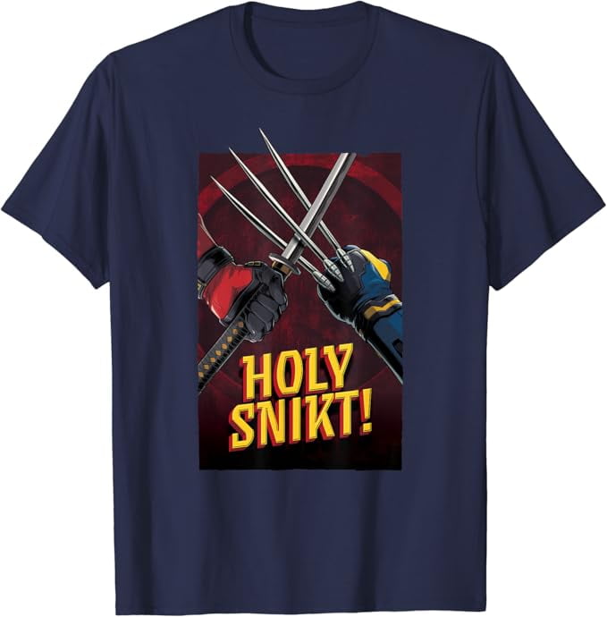 Deadpool & Wolverine Claws Sword Holy Snikt! T-Shirt, Funny Comic Shirt ...