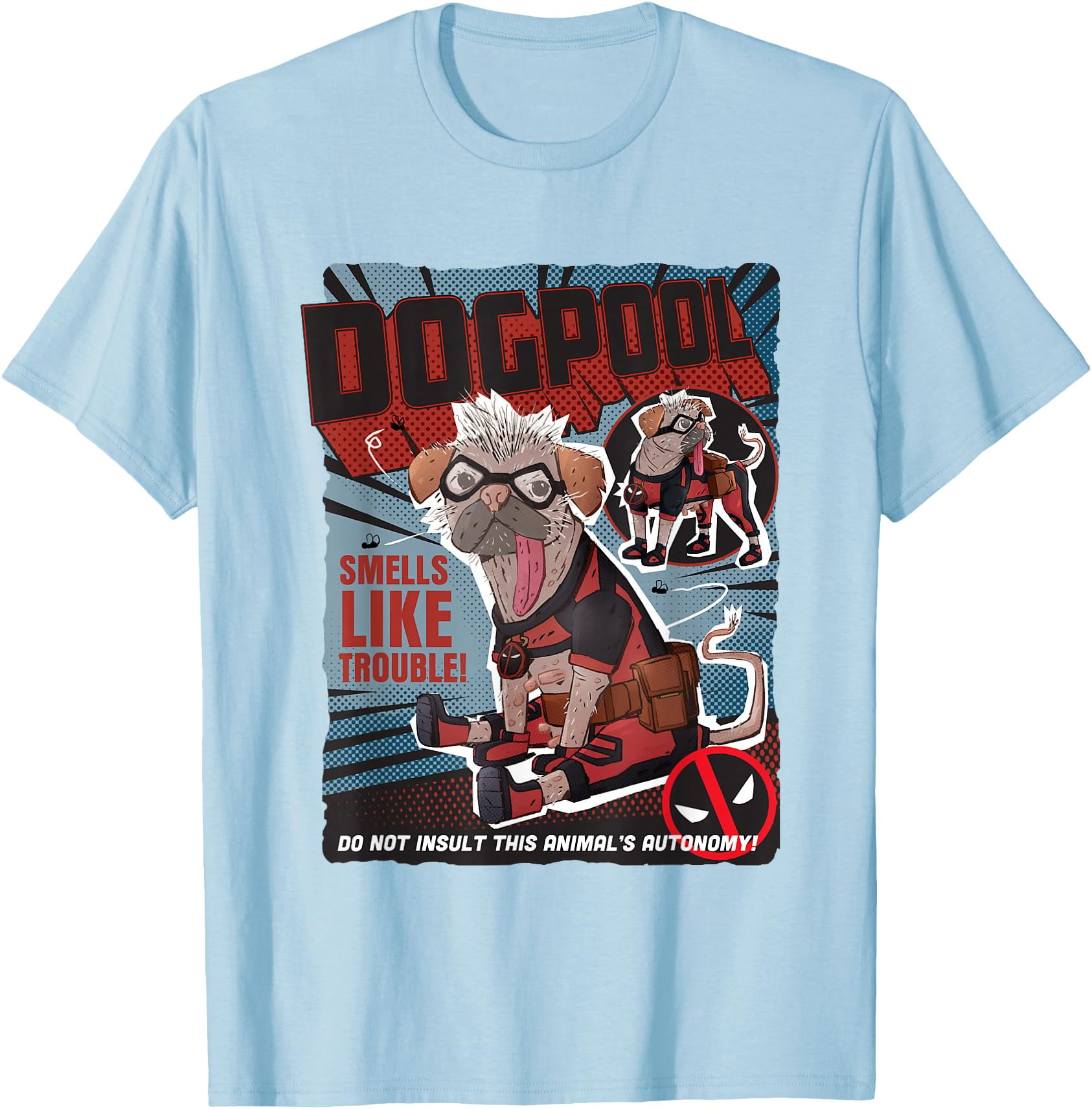 Deadpool & Wolverine Dogpool Doodle Comic Book Cover DTG Print Unisex T ...