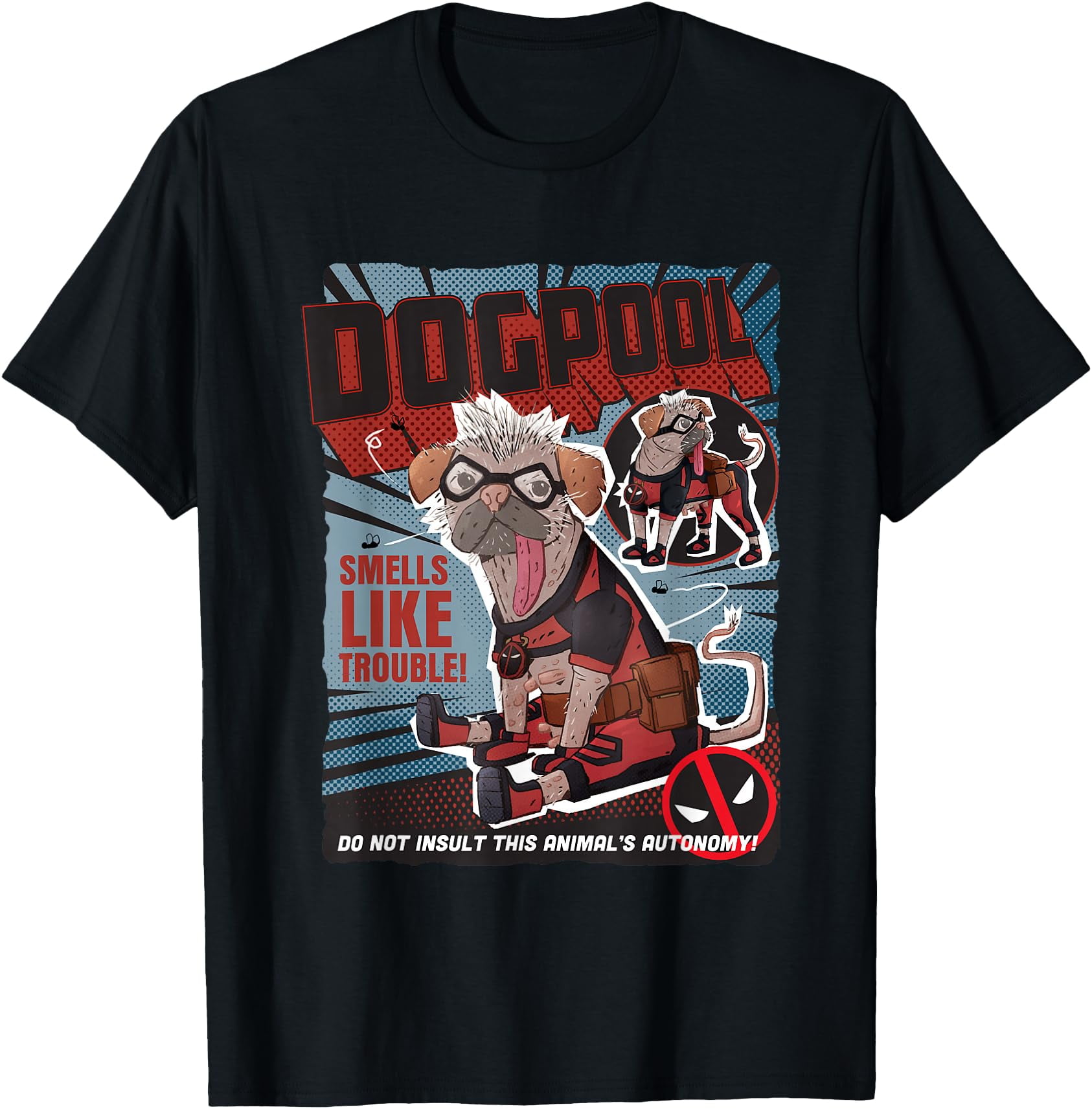 Deadpool & Wolverine Dogpool Doodle Comic Book Cover DTG Print Unisex T ...