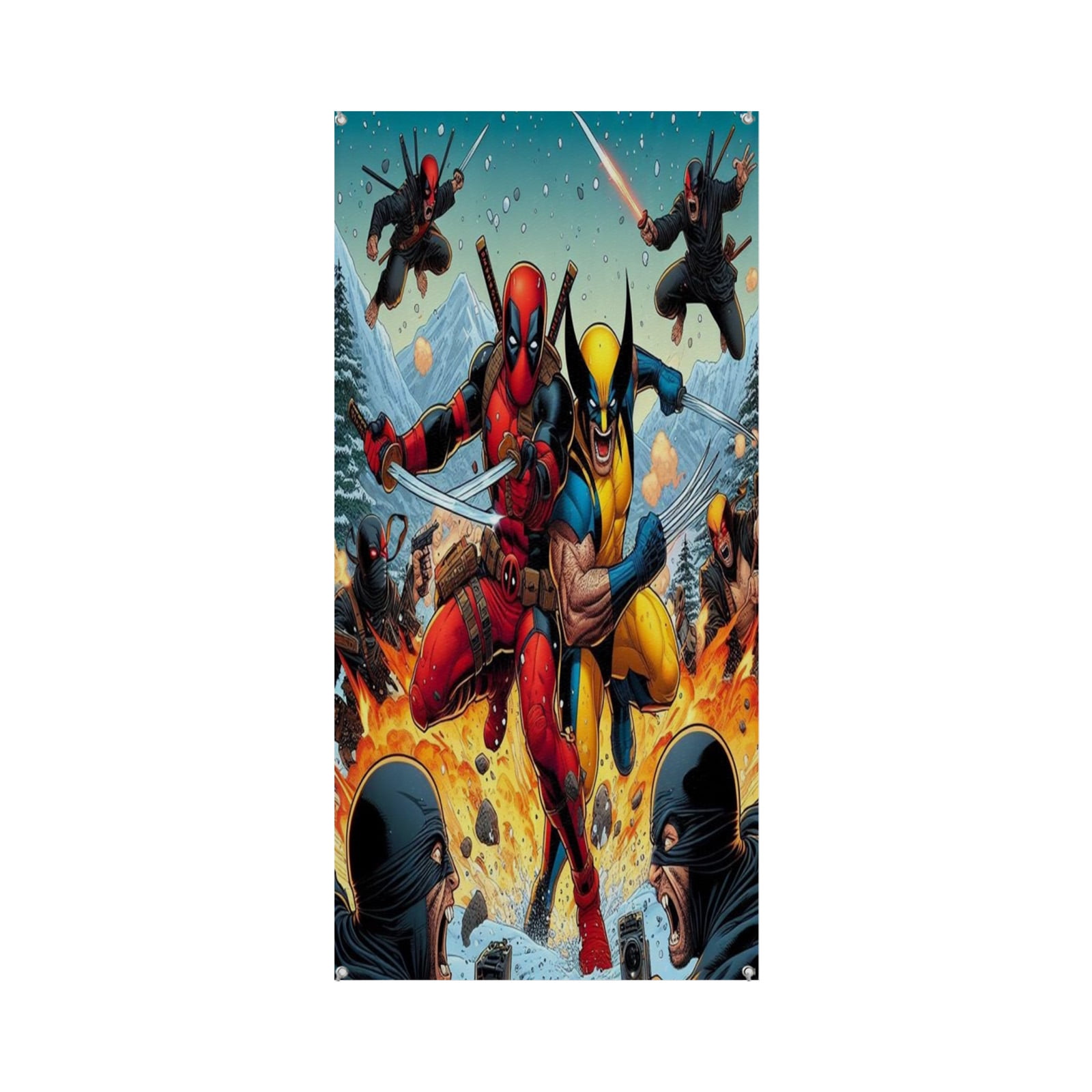 Deadpool Wolverine Door Cover Decoration Door Banner Sign Door Backdrop ...