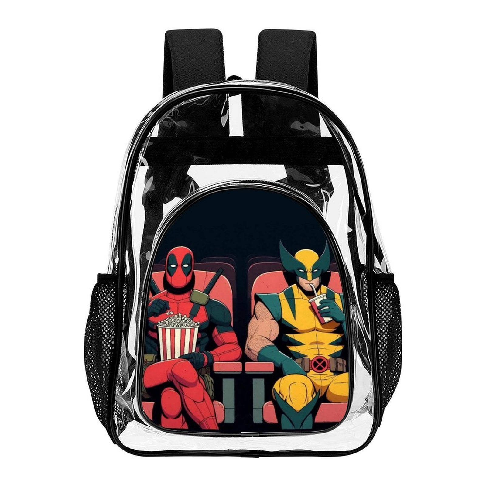 Deadpool & Wolverine Eat PopcornClear Backpack Transparent Heavy Duty ...