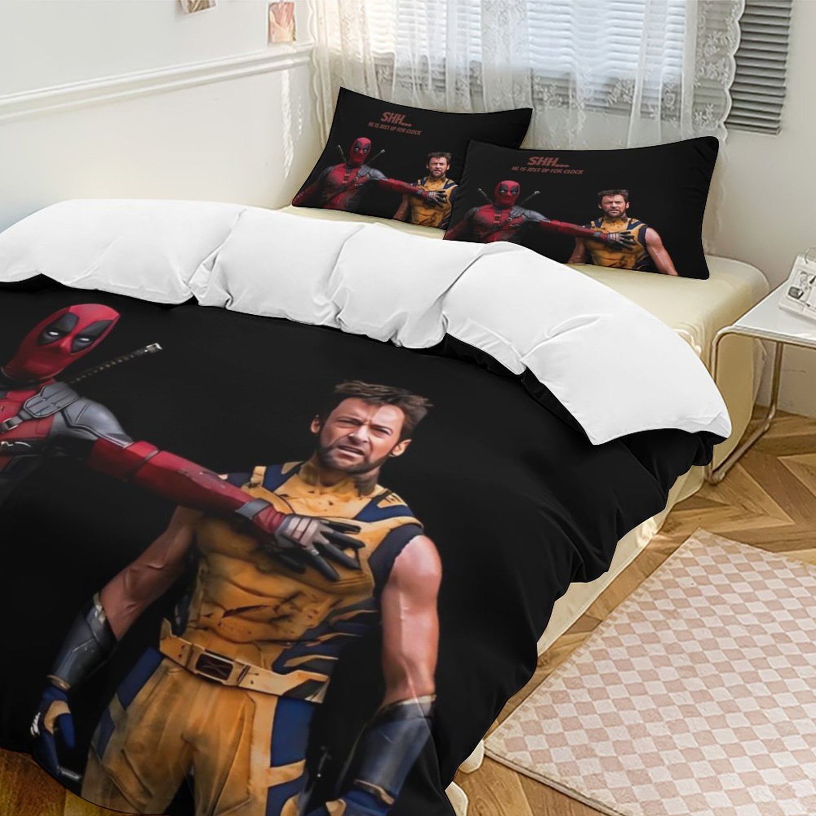 Deadpool Wolverine Family Bed 3 Piece Set, Personalized Bedding Decor ...