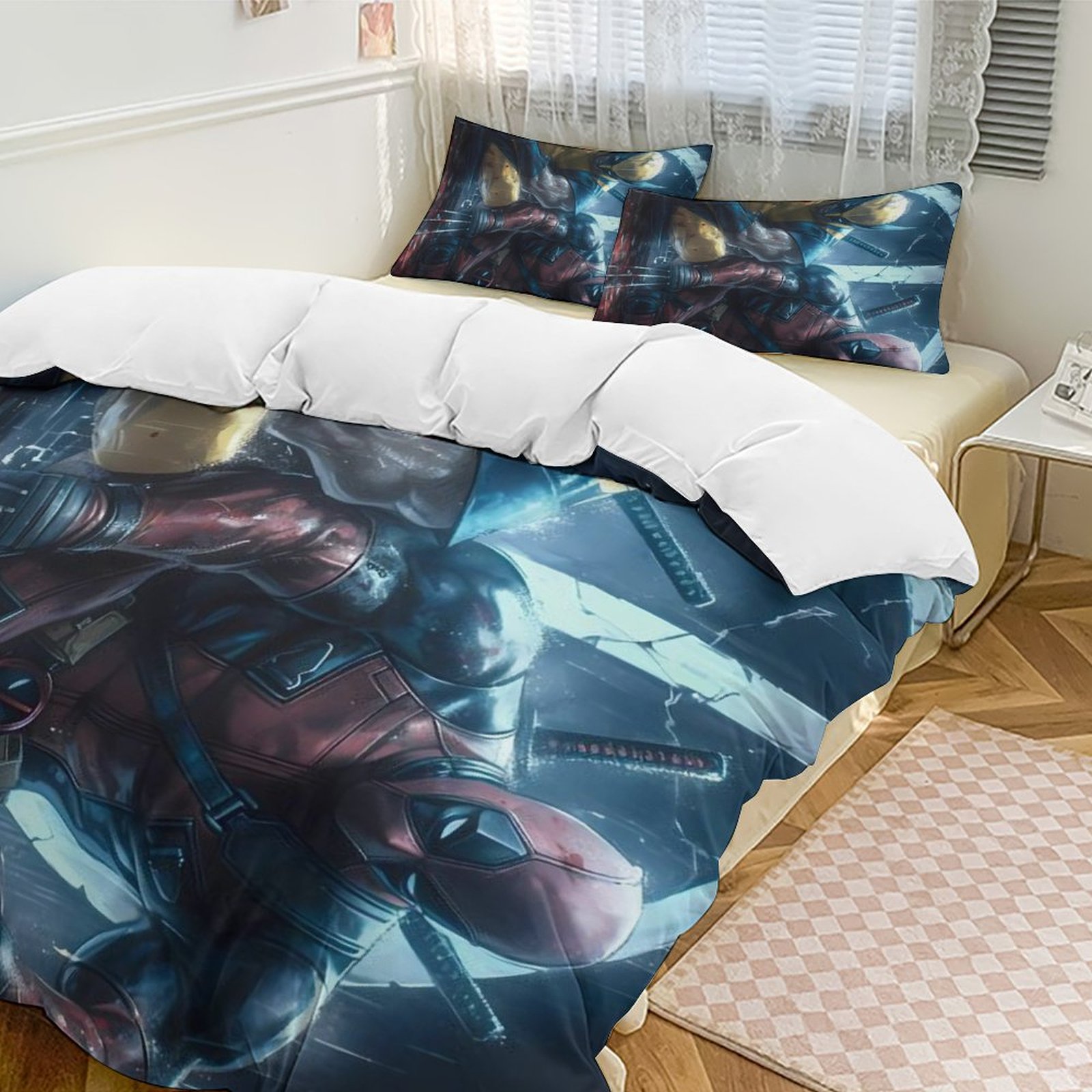 Deadpool Wolverine Family Bed 3 Piece Set, Personalized Bedding Decor ...