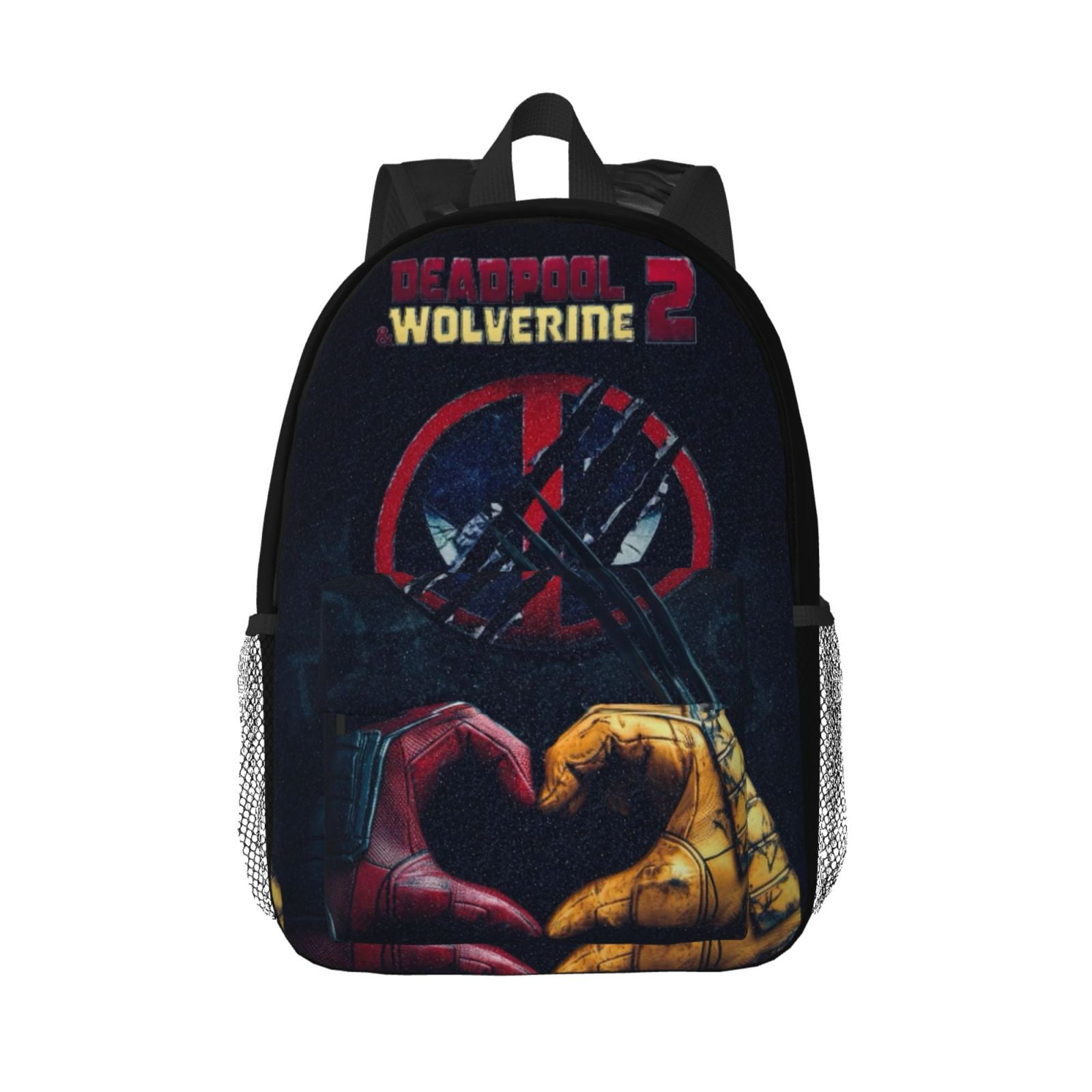 Deadpool And Wolverine Heart Backpacks with Side Pockets-Durable ...