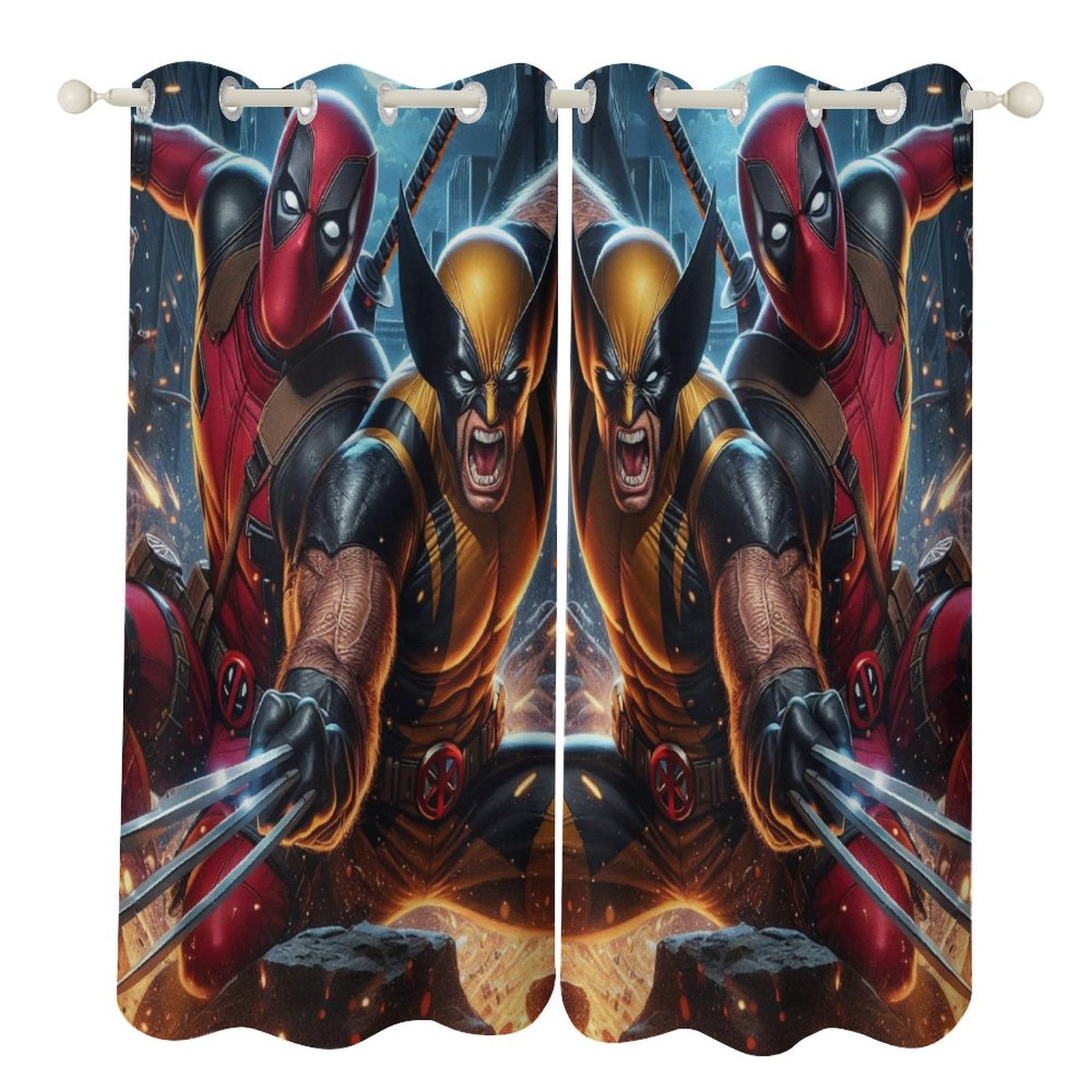 Deadpool & Wolverine Kids Curtains 52 X 72 Inch,Cartoon Blackout ...