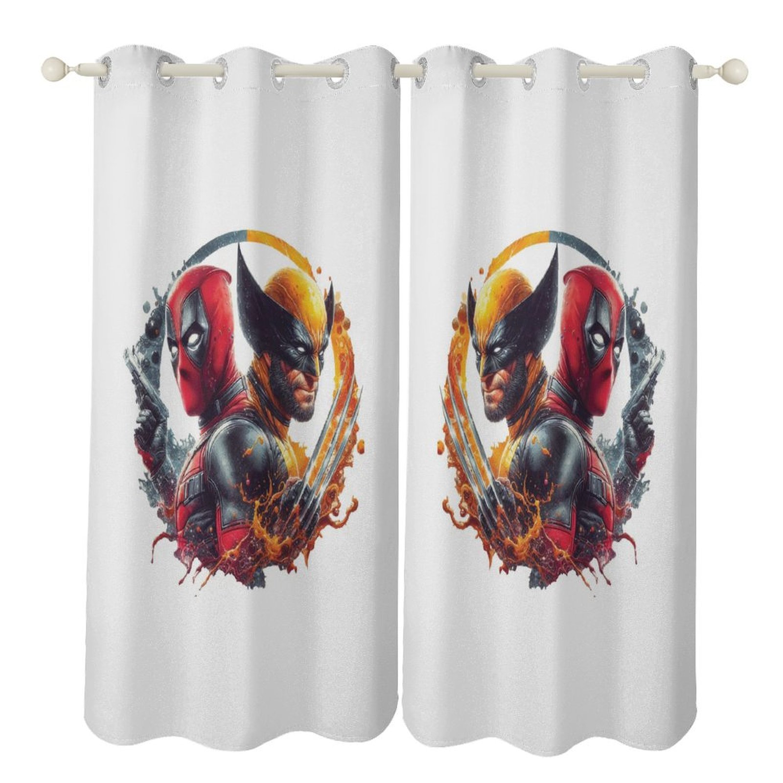 Deadpool & Wolverine Kids Curtains 52 X 72 Inch,Cartoon Blackout ...
