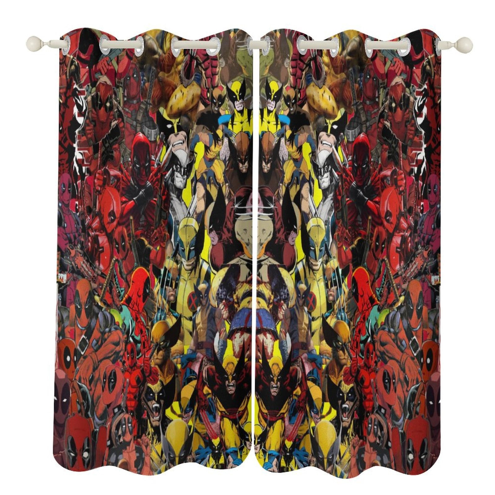 Deadpool & Wolverine Kids Curtains 52 X 72 Inch,Cartoon Blackout ...