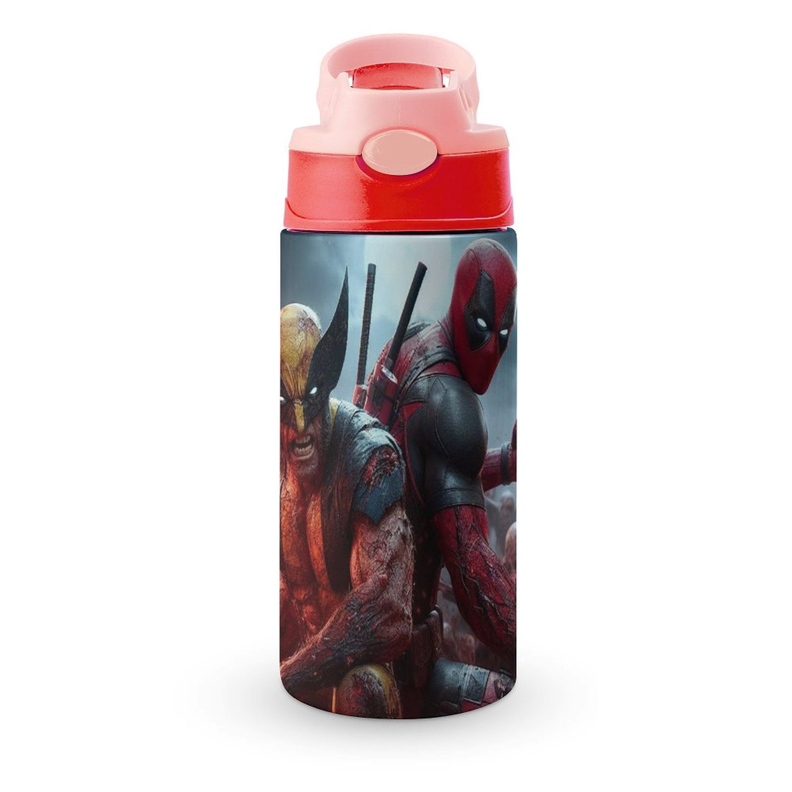Deadpool & Wolverine Kids Straw Water Bottle, Stainless Steel Vacuum ...