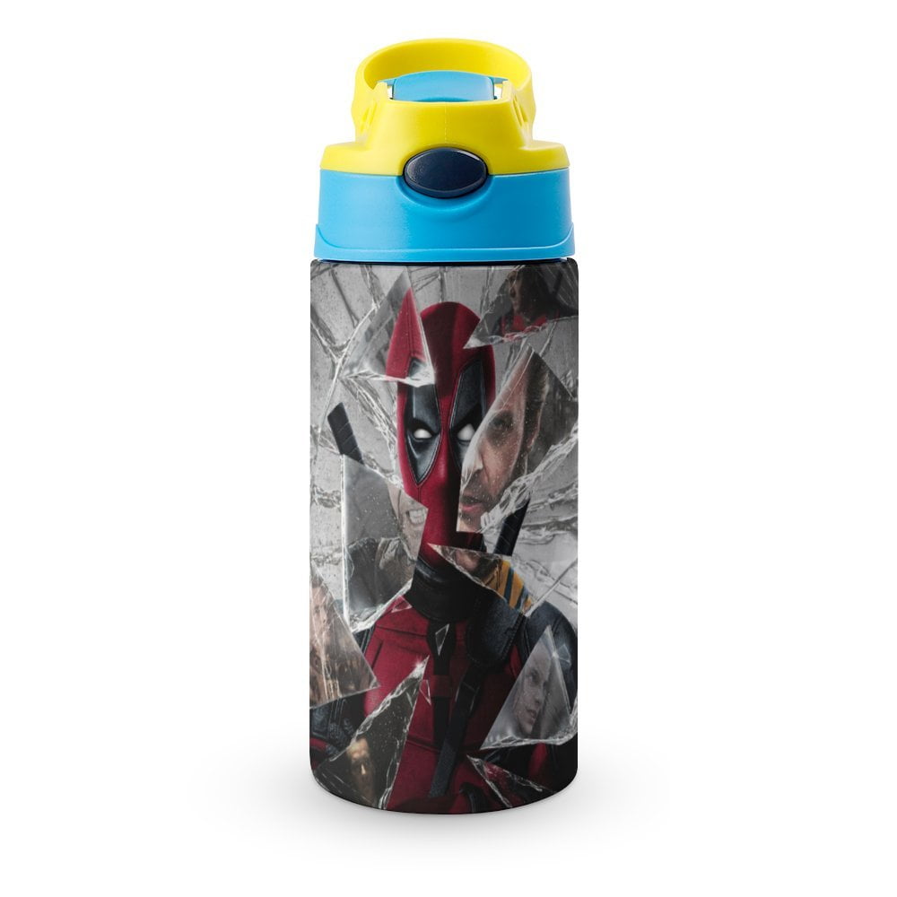 Deadpool & Wolverine Kids Straw Water Bottle, Stainless Steel Vacuum ...